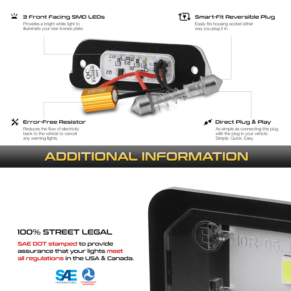 [DIESEL ENGINE]Mercedes W164 W251 GL SUV SMD LED License Plate Light ...