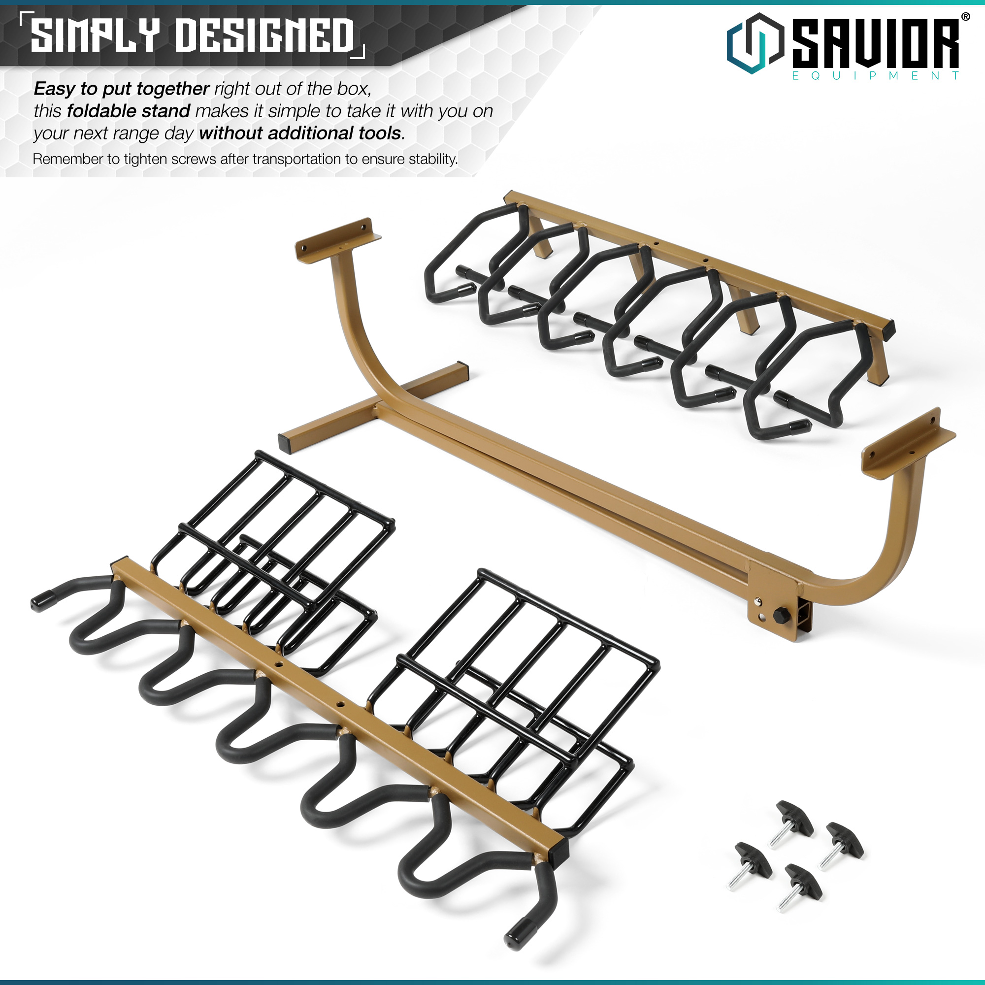 "SAVIOR" Holds 6 Rifle + 8 Pistol Portable Steel Firearm Gun Rack ...