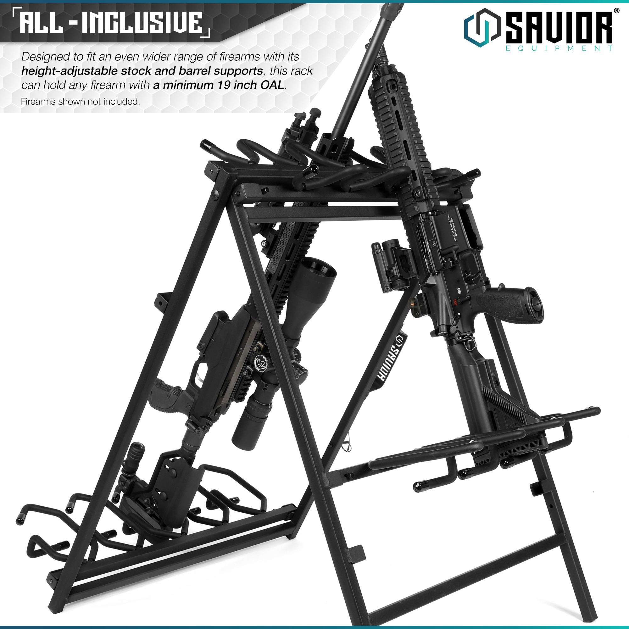 Savior Hold 9 SBR/RIFLE Rack Foldable Gun Firearm Display Portable ...