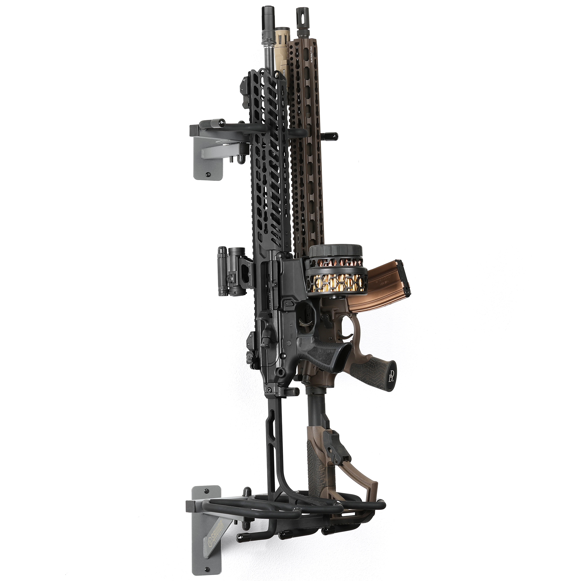 SKU: Steel Rifle Rack - Adjustable 3 Rifle Wall Mount Rack - Gray (RK ...