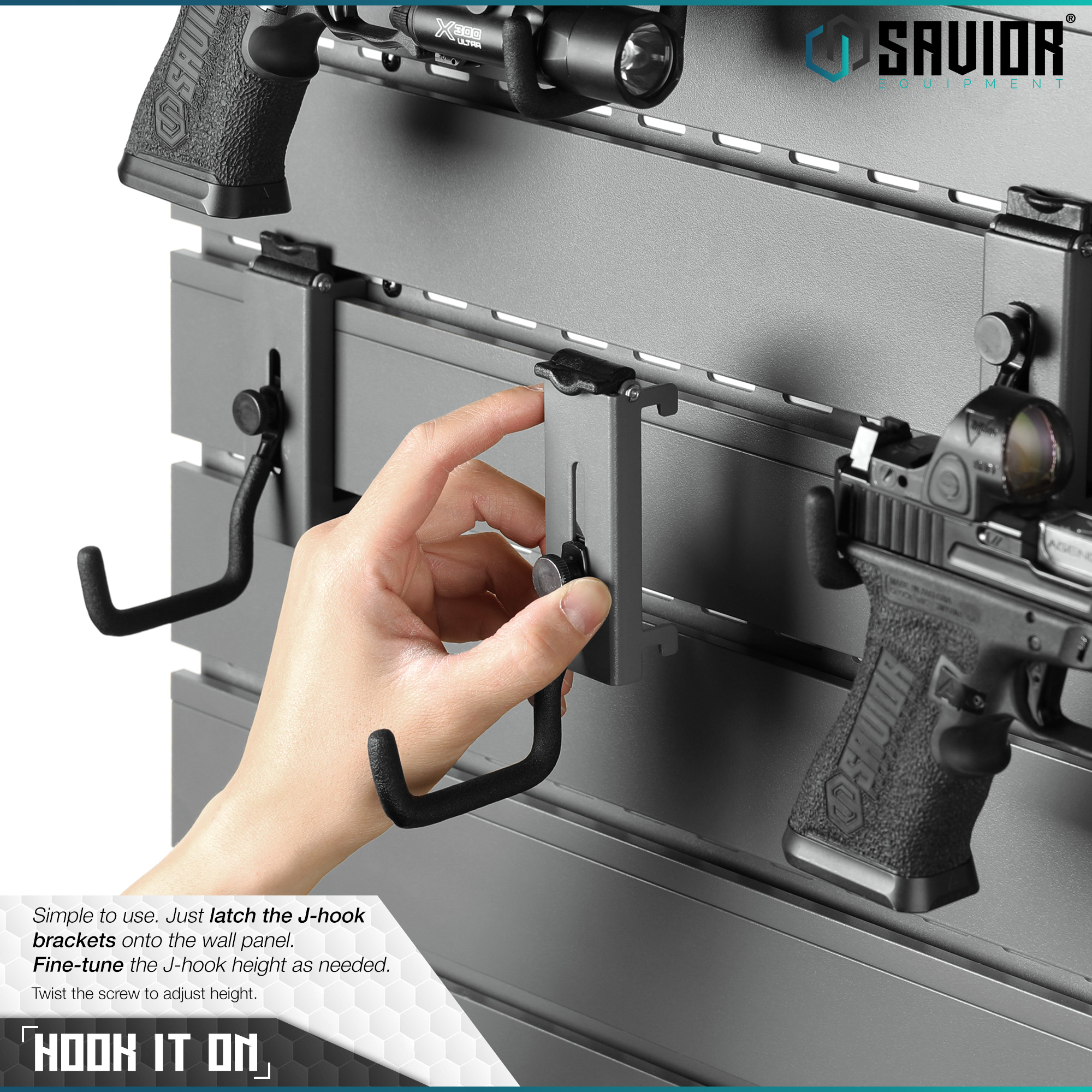 [Height Adjustable] Savior Wall Rack Single Pistol Handgun Revolver J ...