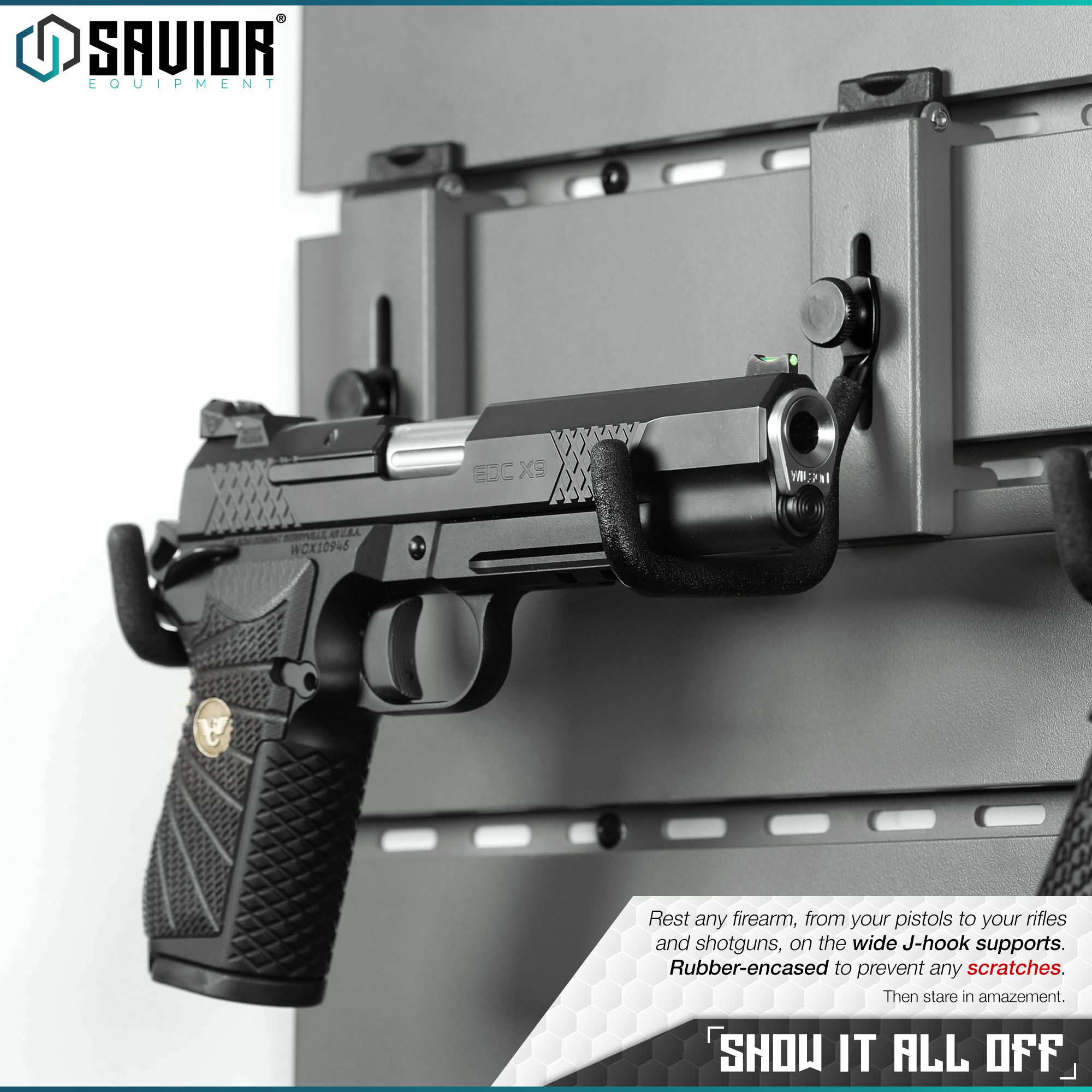 [Height Adjustable] Savior Wall Rack Single Pistol Handgun Revolver J ...