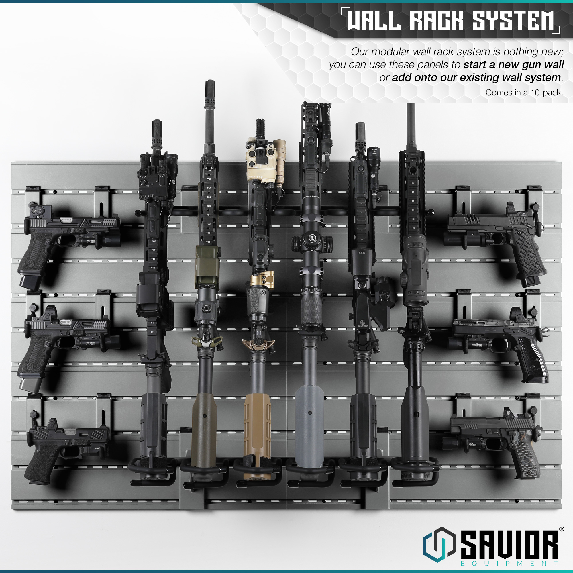 Savior Wall Rack System Slatwall Only DIY Kit Rifle Pistol Firearm ...