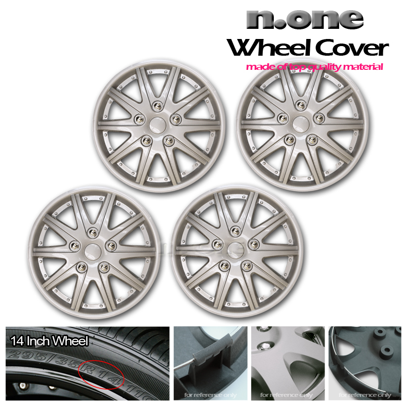 10-Spoke Star+5Lugs Rim Skin Hubcap Hub Cap 14" Inch Wheel Cover 4 ...