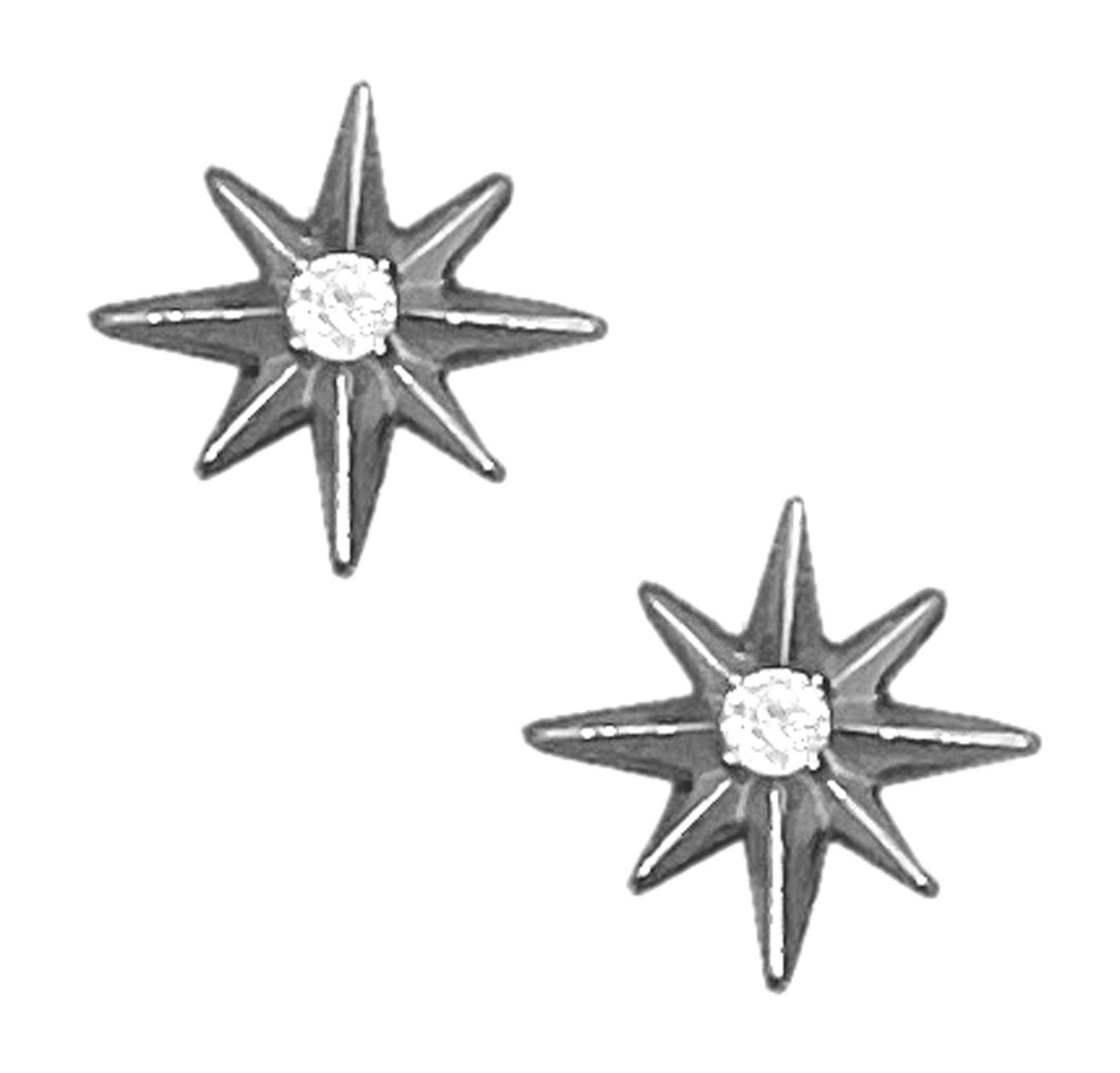 Harley-Davidson Women's Crystal Star Studded Earrings, Sterling Silver ...