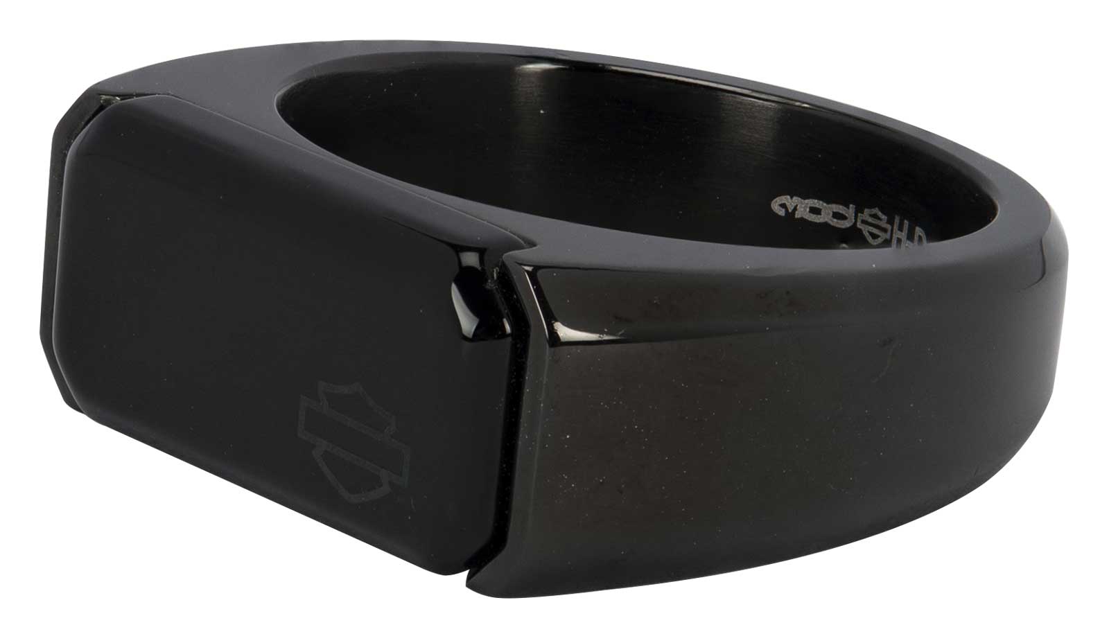 Harley-Davidson Men's Bar & Shield Blackout Onyx Signet Ring- Stainless ...