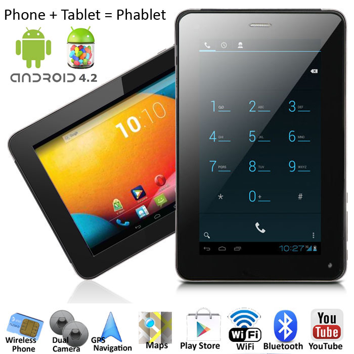 Phablet 7" Android 4.2 Tablet Phone - GSM Unlocked - AT&T T-Mobile ...