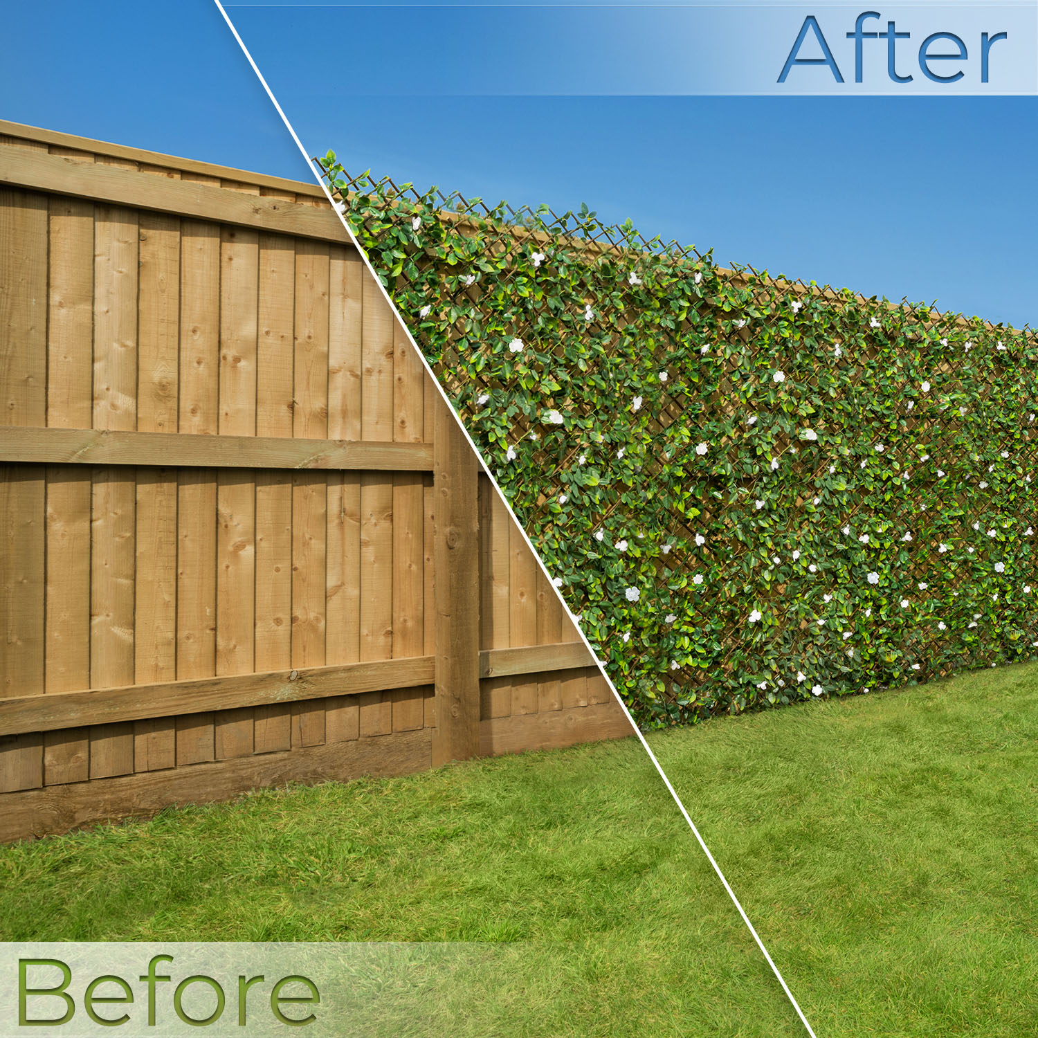 Expanding Artificial Trellis Leaf Flower Garden Screening Fence 1m x 2m ...