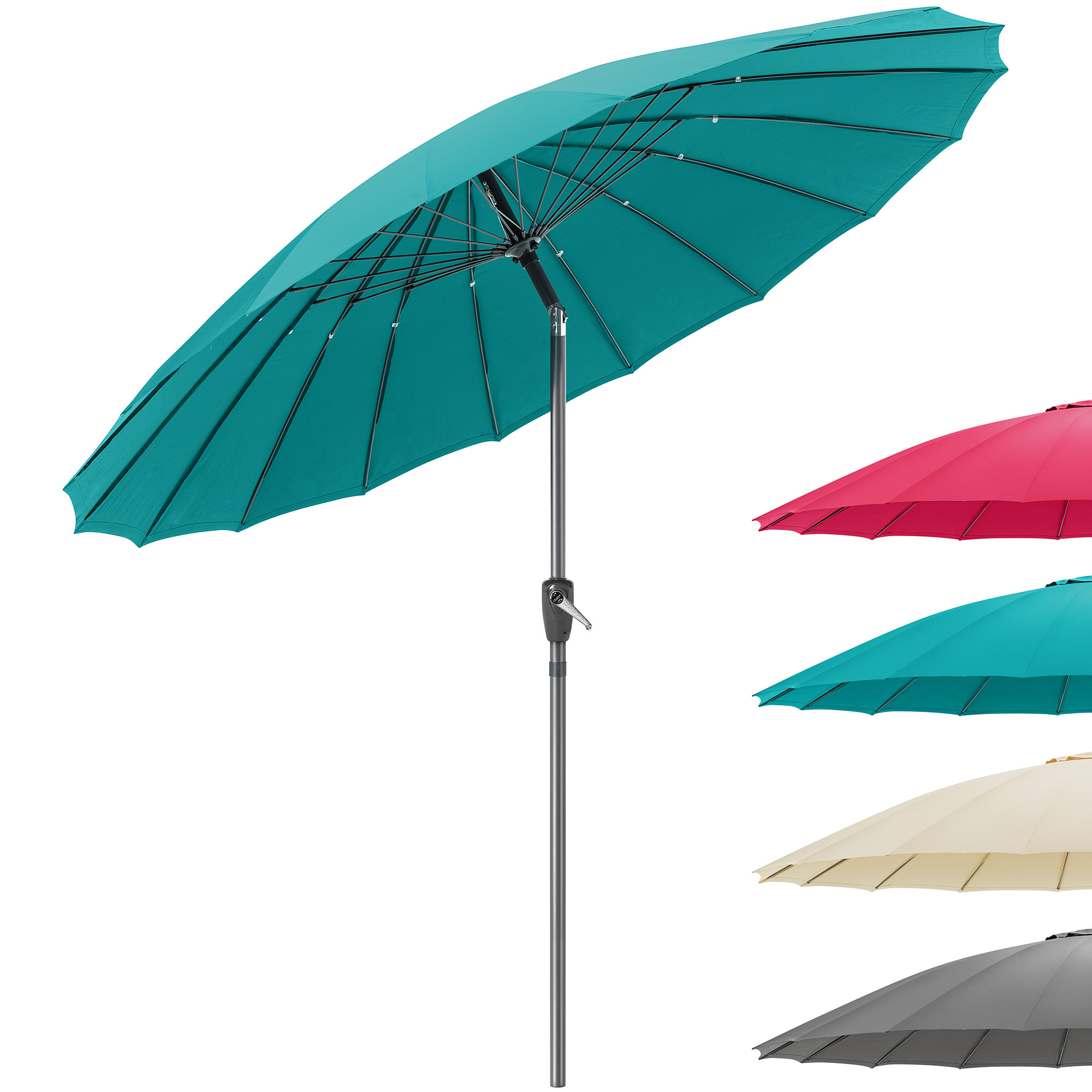 Shanghai Parasol Garden Umbrella Tilting Sunshade UV Resistant Christow ...