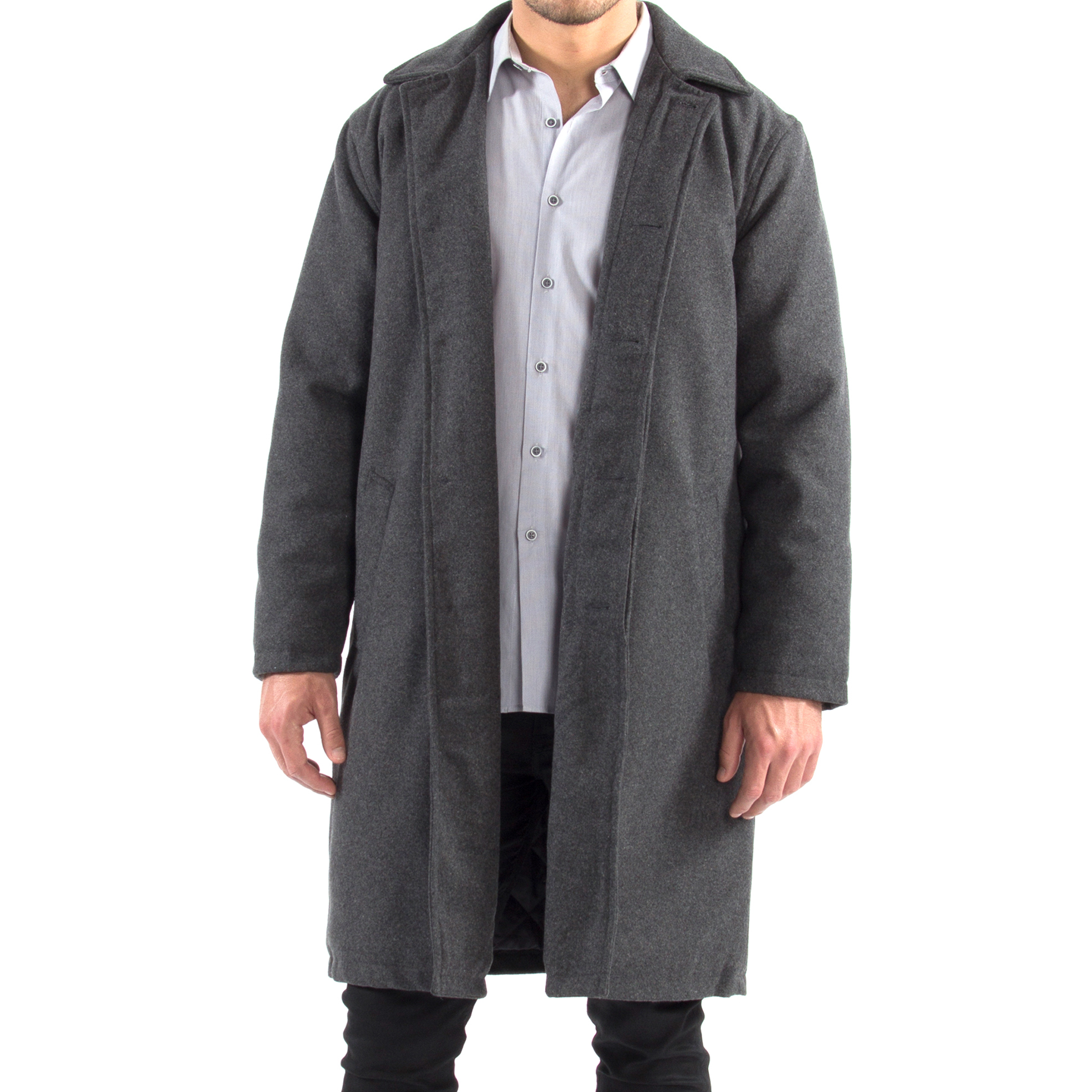 Alpine Swiss Mens Zach Knee Length Jacket Top Coat Trench Wool Blend ...