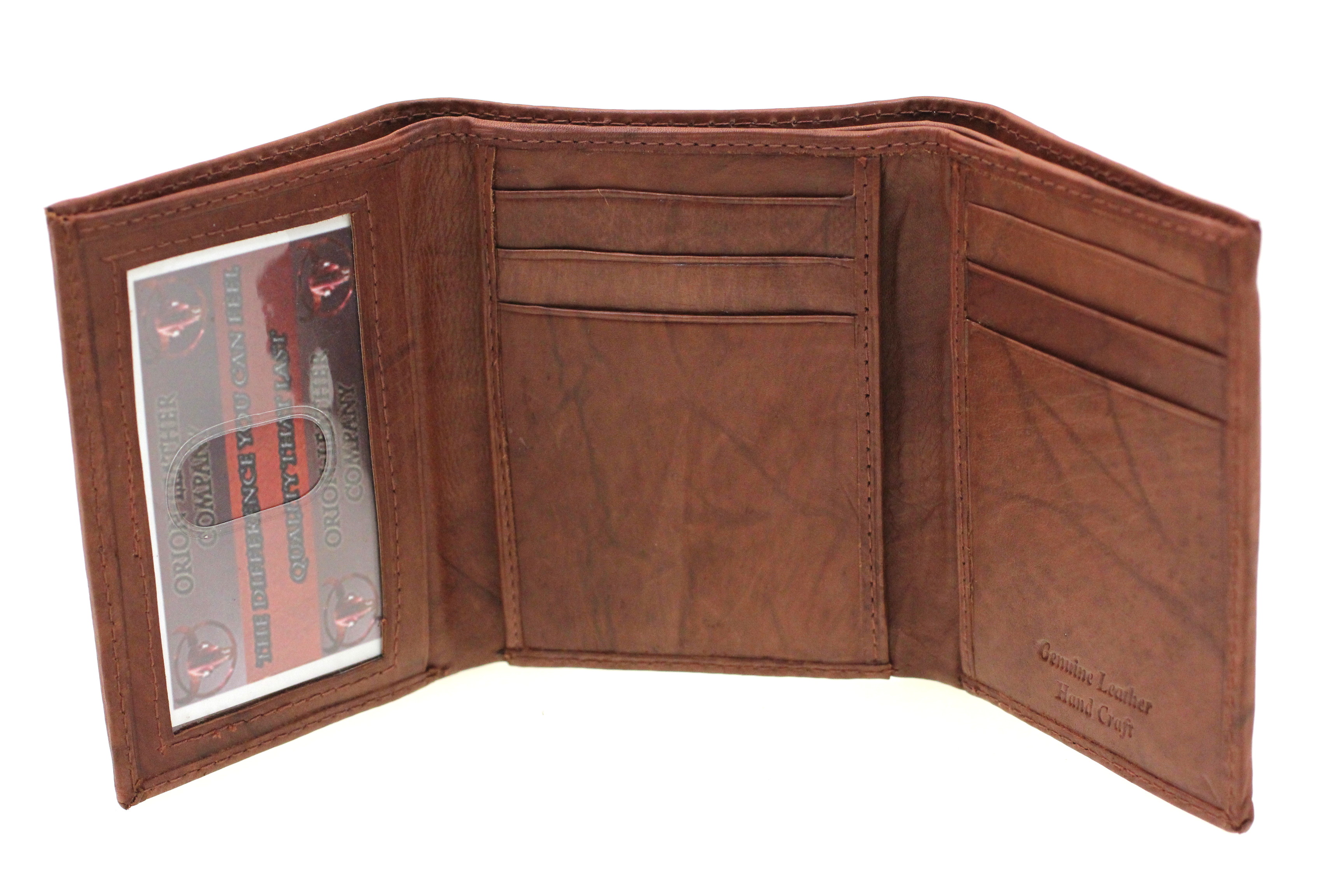 Mens Trifold Wallet Super Slim 2 Bill Sections 8 Card Slots 1 ID ...