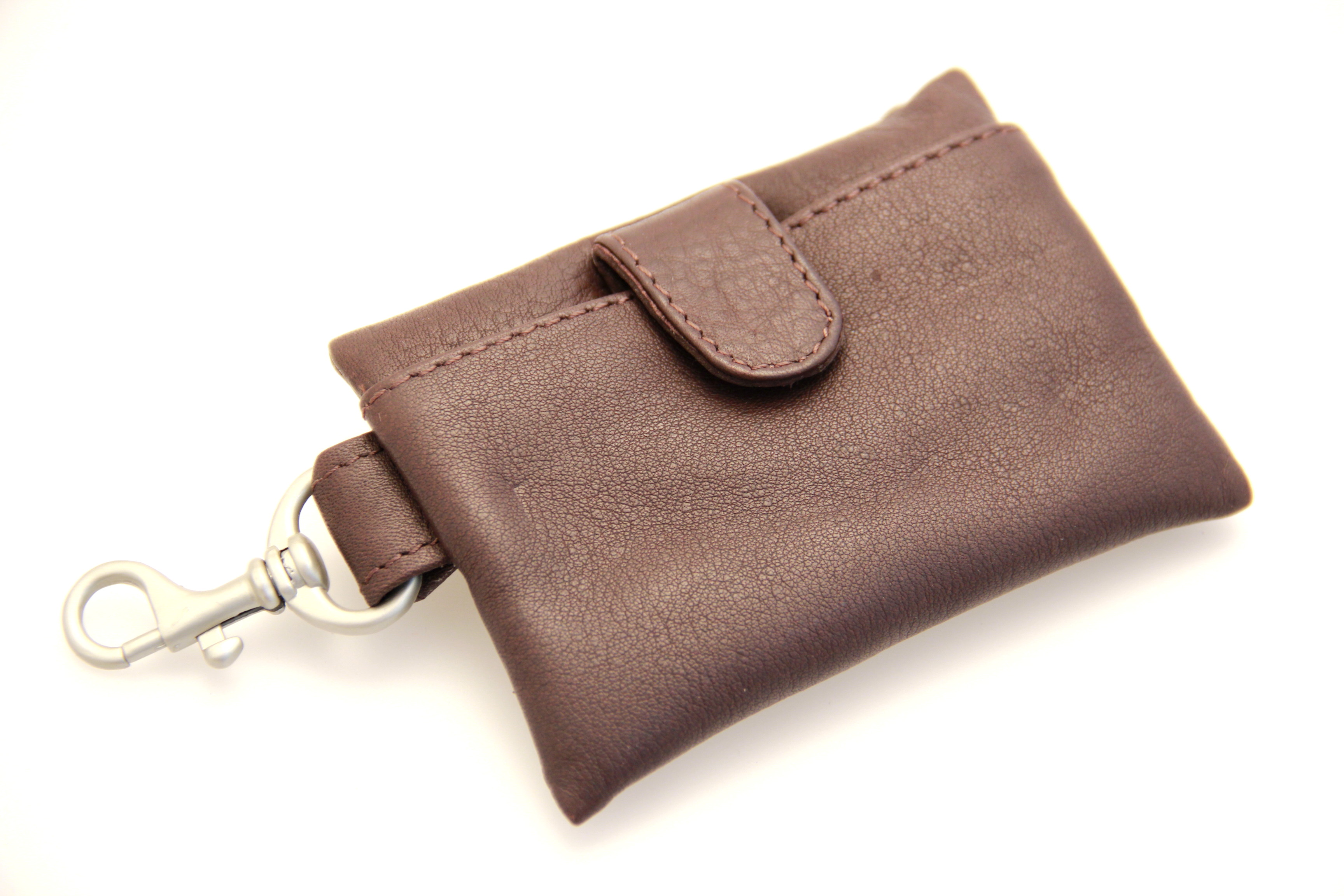 Ladies' Small Clip On Change Coin Purse Genuine Leather Compact New | eBay