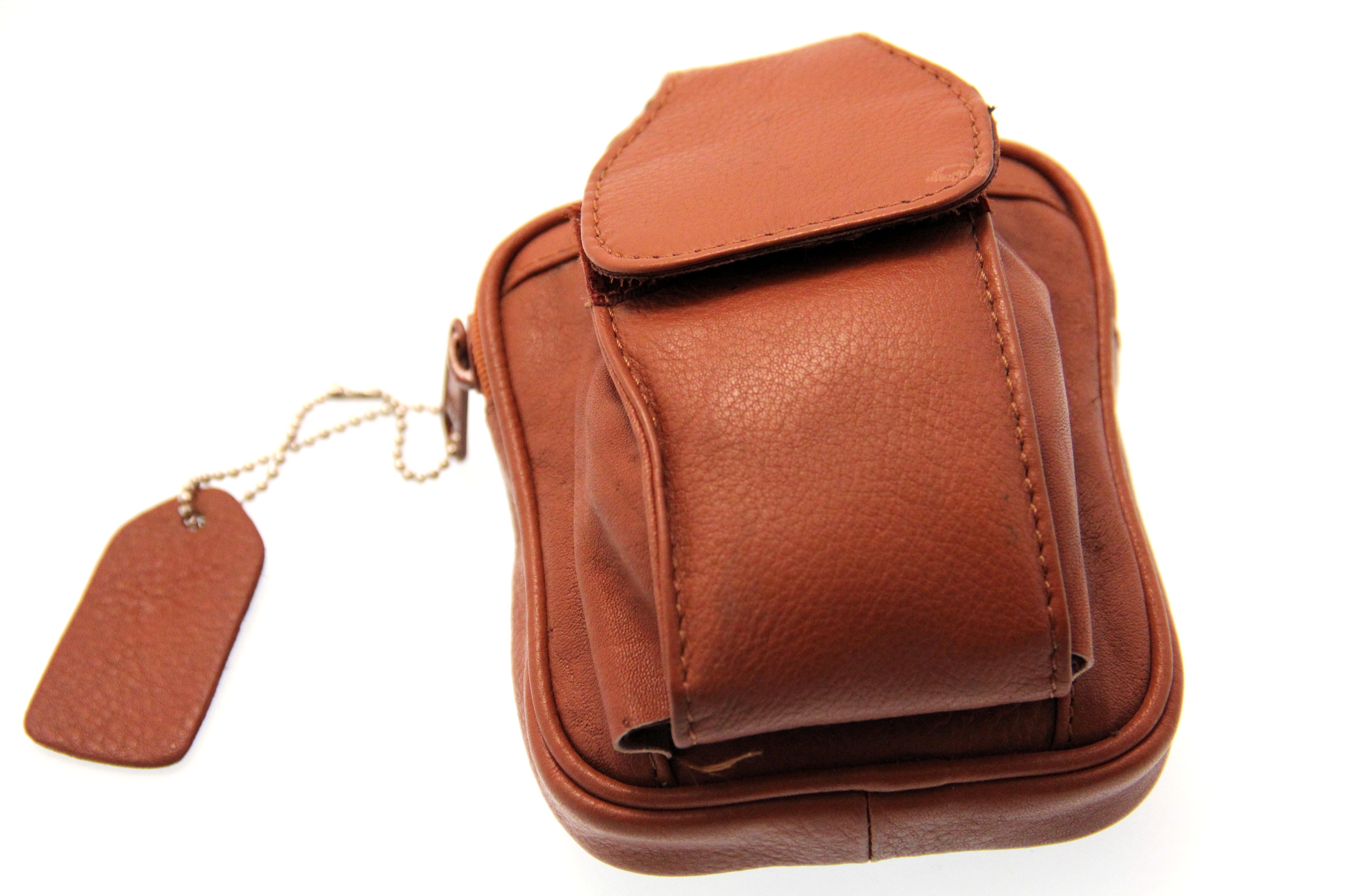 Genuine Leather Pouch Cell Phone Pocket Velcro Closed Belt Loop Men ...