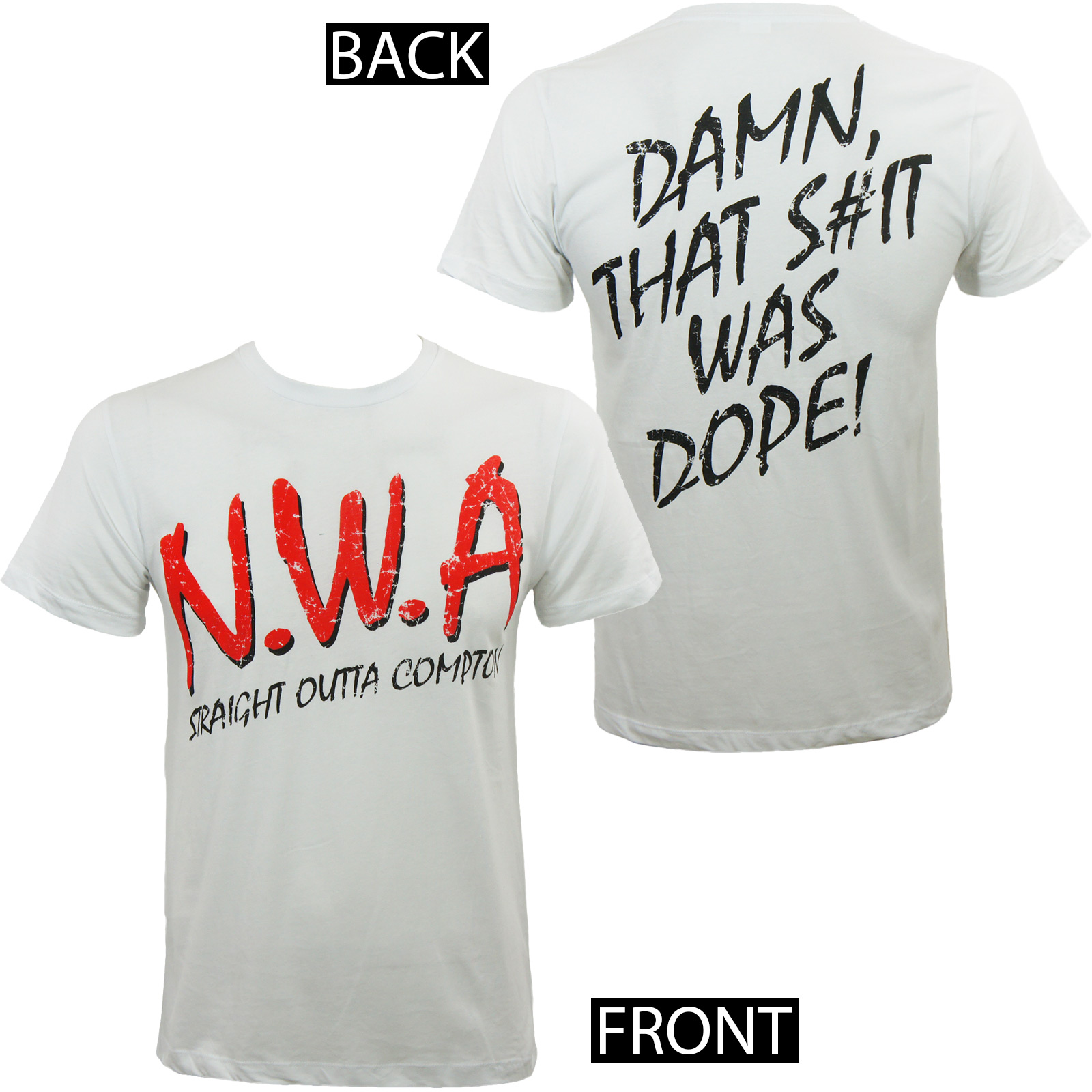 NWA Vintage Classic Logo Slim Fit T-Shirt White - Merch2rock ...