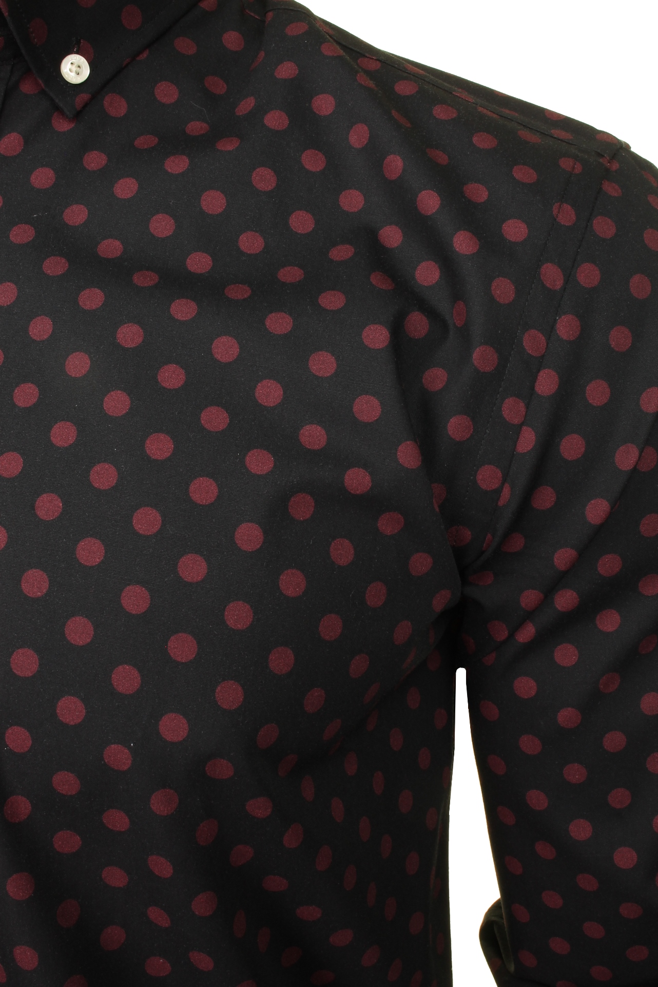 Xact Mens Polka Dot Shirt - Long Sleeved Mod Vintage | eBay