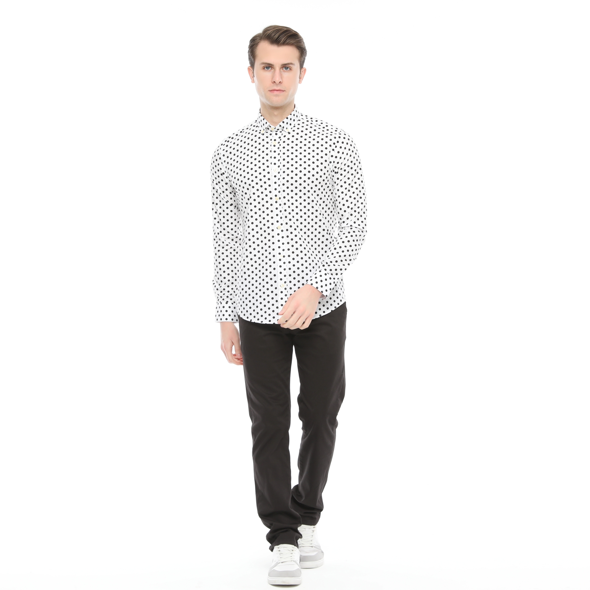 Mens Xact Polka Dot Shirt Long Sleeved Mod Vintage EBay Mens Xact Polka Dot Shirt Long Sleeved Mod Vintage EBay