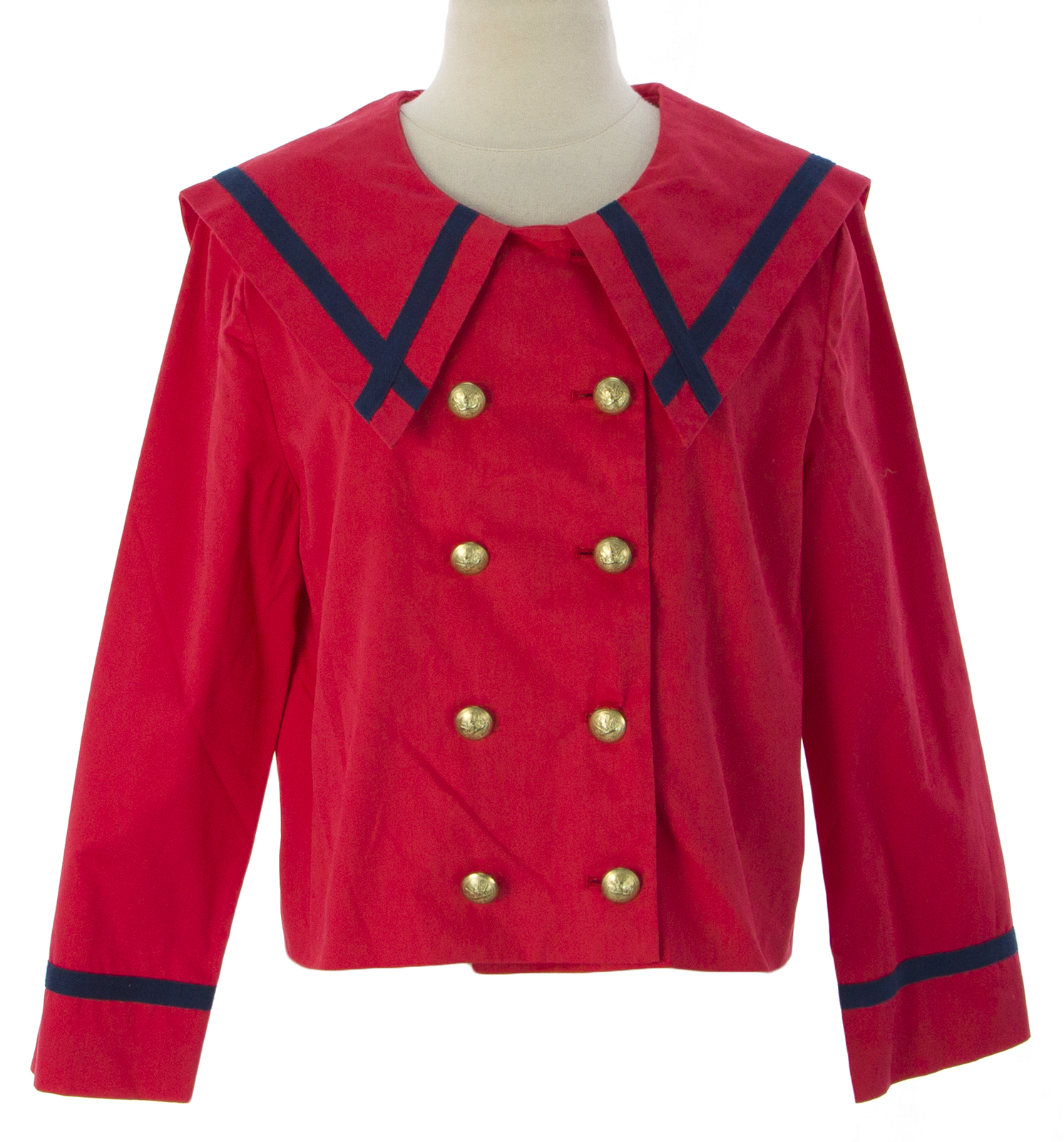 PRIORITIES Women's Red 3/4 Slv Cropped Sailor Jacket #41577 Sz Medium ...