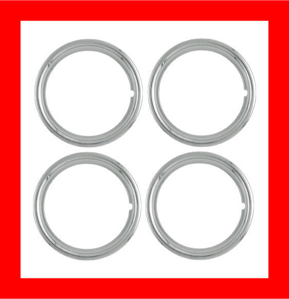 New 18" Chrome Beauty Glamour Steel Wheel Band Trim Rim Rings Set of ...