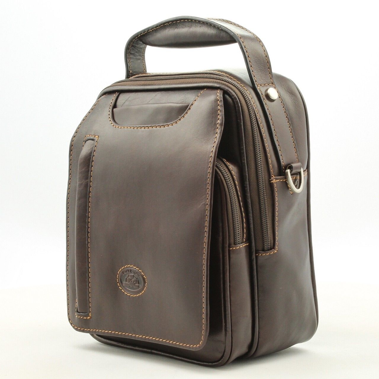 Tony Perotti Italian Leather Top Handle Vertical Shoulder Satchel Bag ...