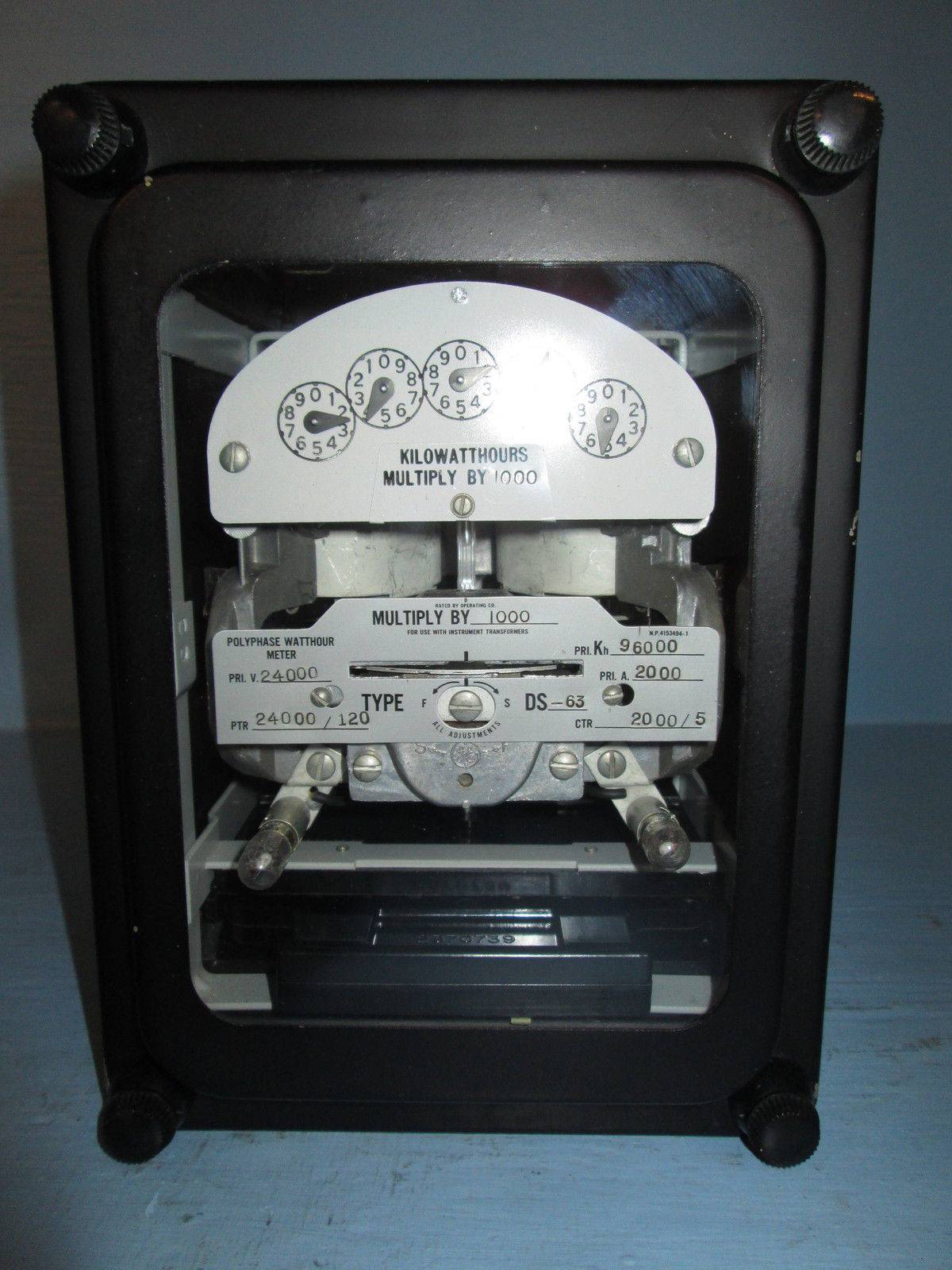 General Electric Polyphase Watthour Meter 3PH Watt Hour Meter DS-63 3P ...