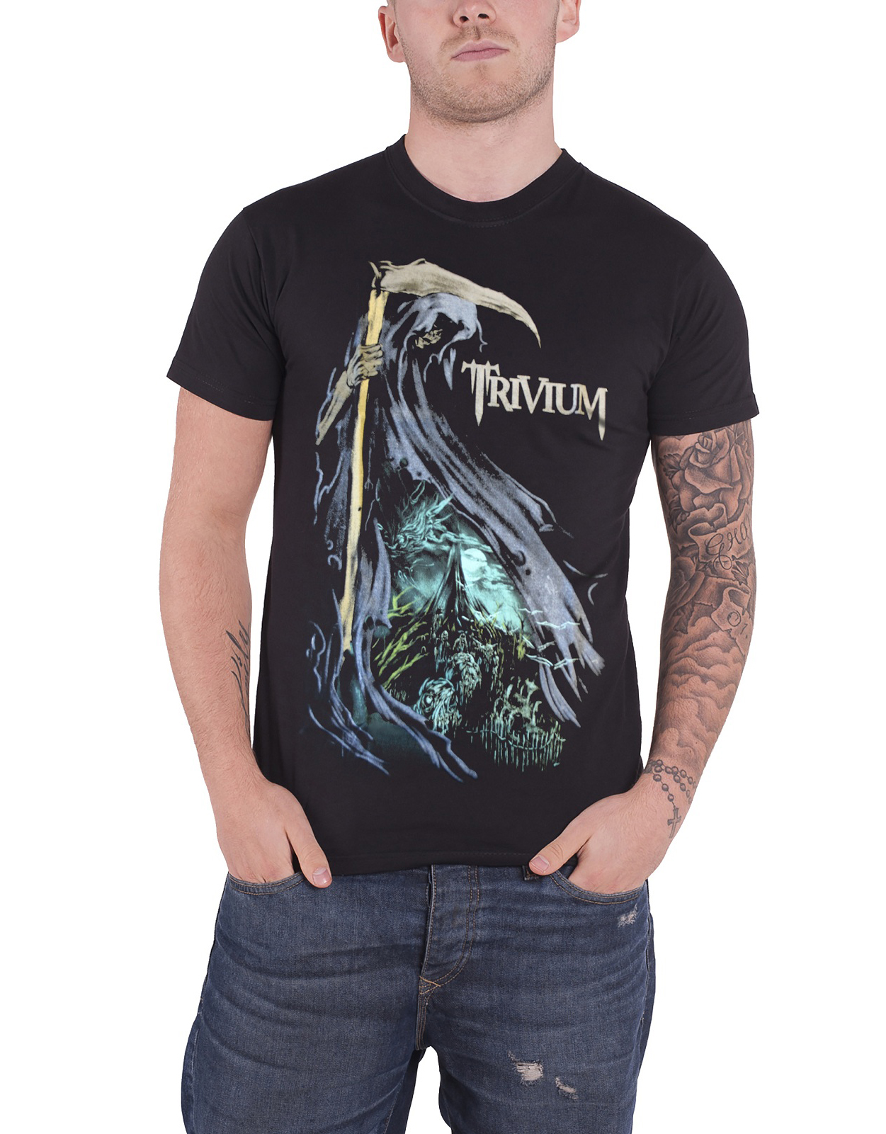 Trivium T Shirt Silence in the Snow In waves band logo Tour new ...