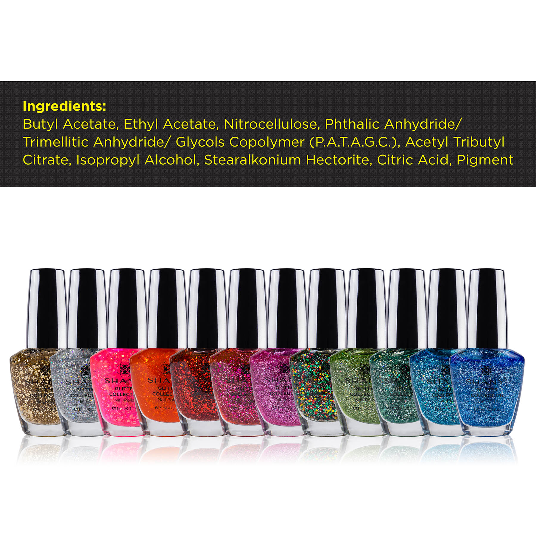 The SHANY Cosmetics Nail Polish Set with 12 Semi Glossy and Shimmery ...