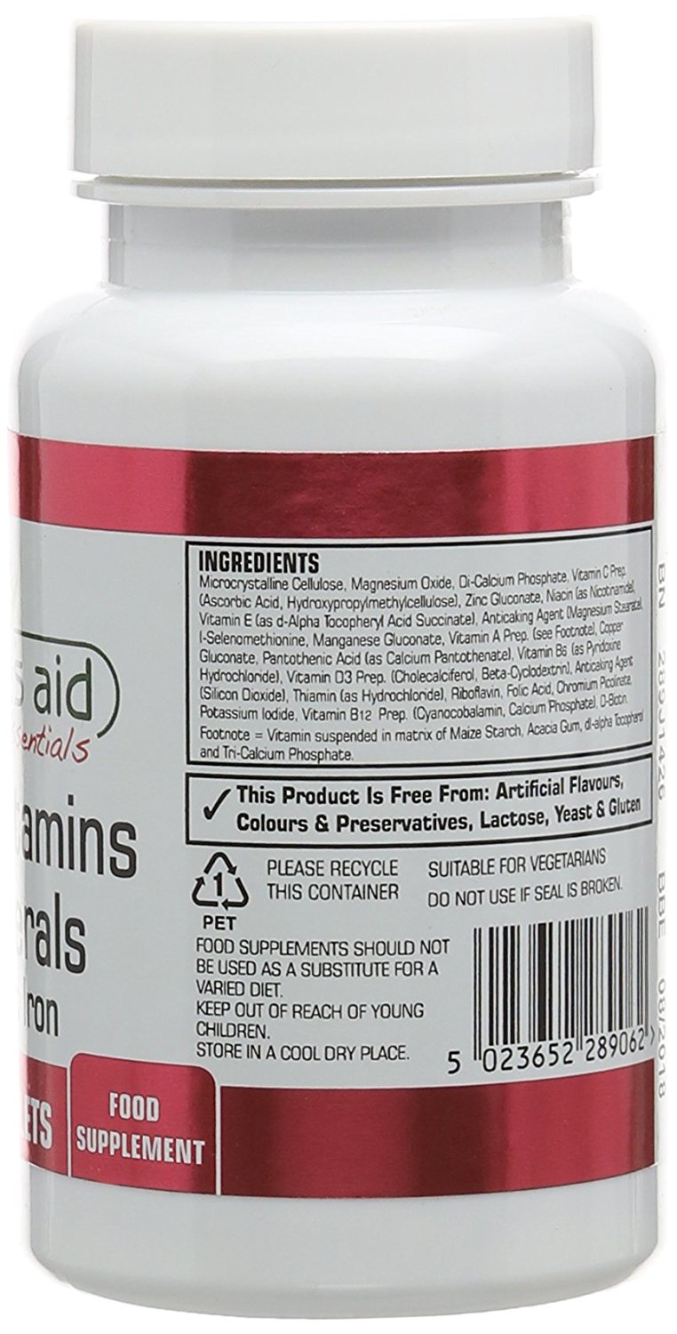 Natures Aid Multivitamin And Mineral Without Iron 60 Tablets Ebay