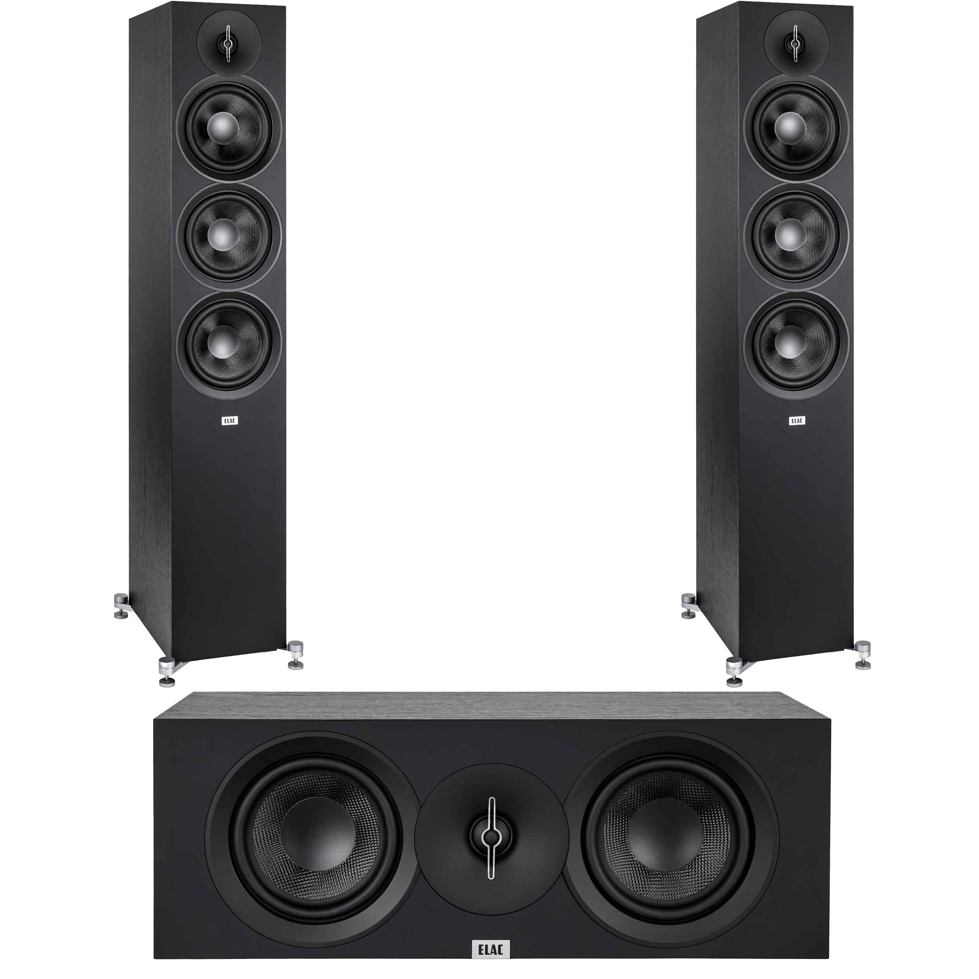 Elac – Two DF53-BK – Debut 3.0 5.25" Floor Speakers – Black and Elac ...