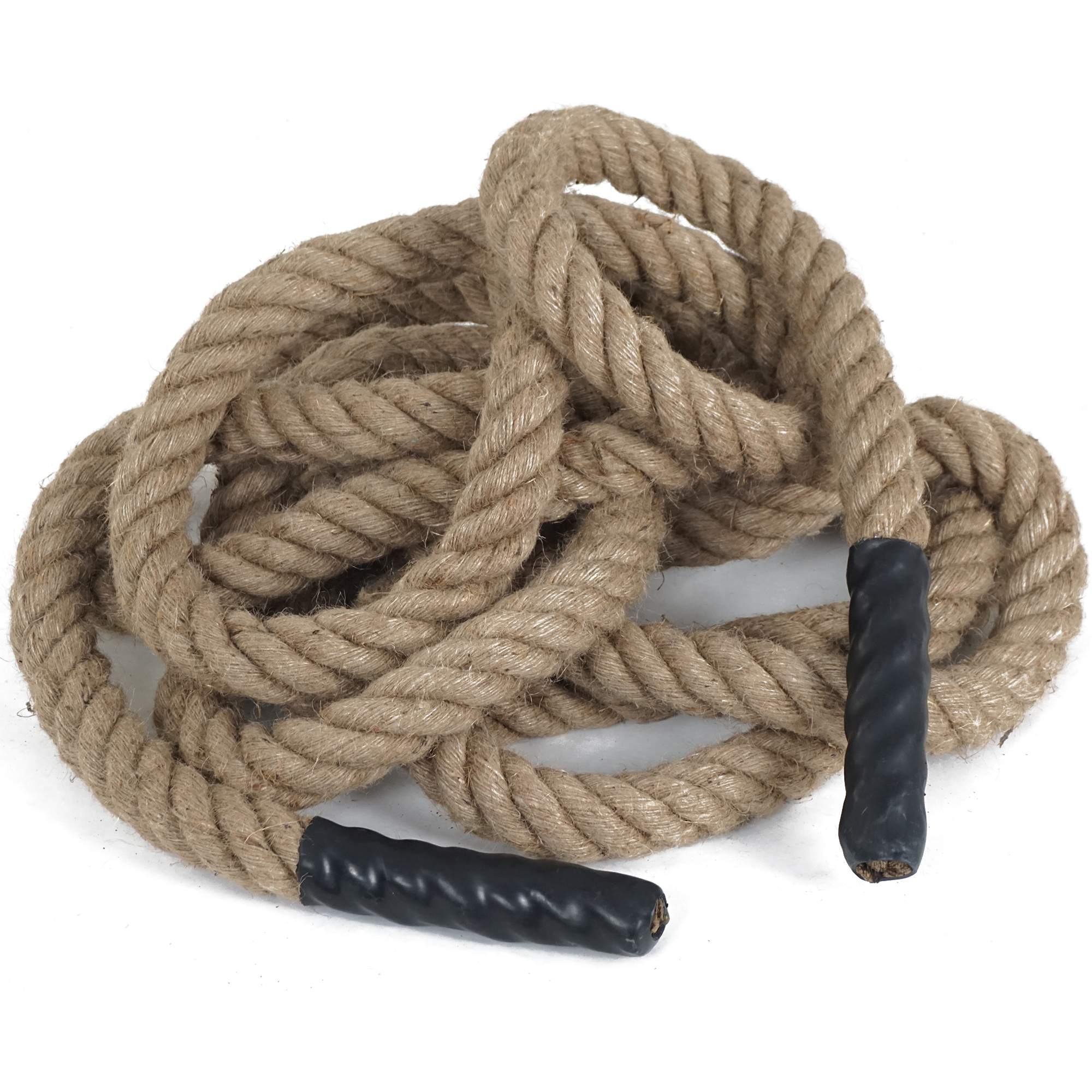 Titan Fitness 30ft-50ft Battle Rope 1.5"-2" HD Manila Hemp Climbing WOD ...
