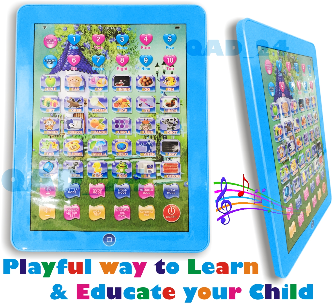 BLUE TABLET My First Year Kids PAD TAB Educational Toy Xmas Gift for ...