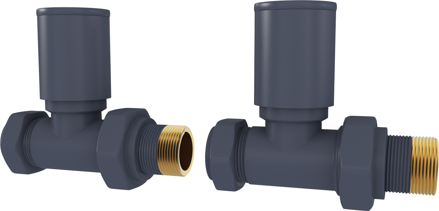 Manual Radiator Valves Brass Angled Corner Straight 1/2" x 15mm *Twin ...