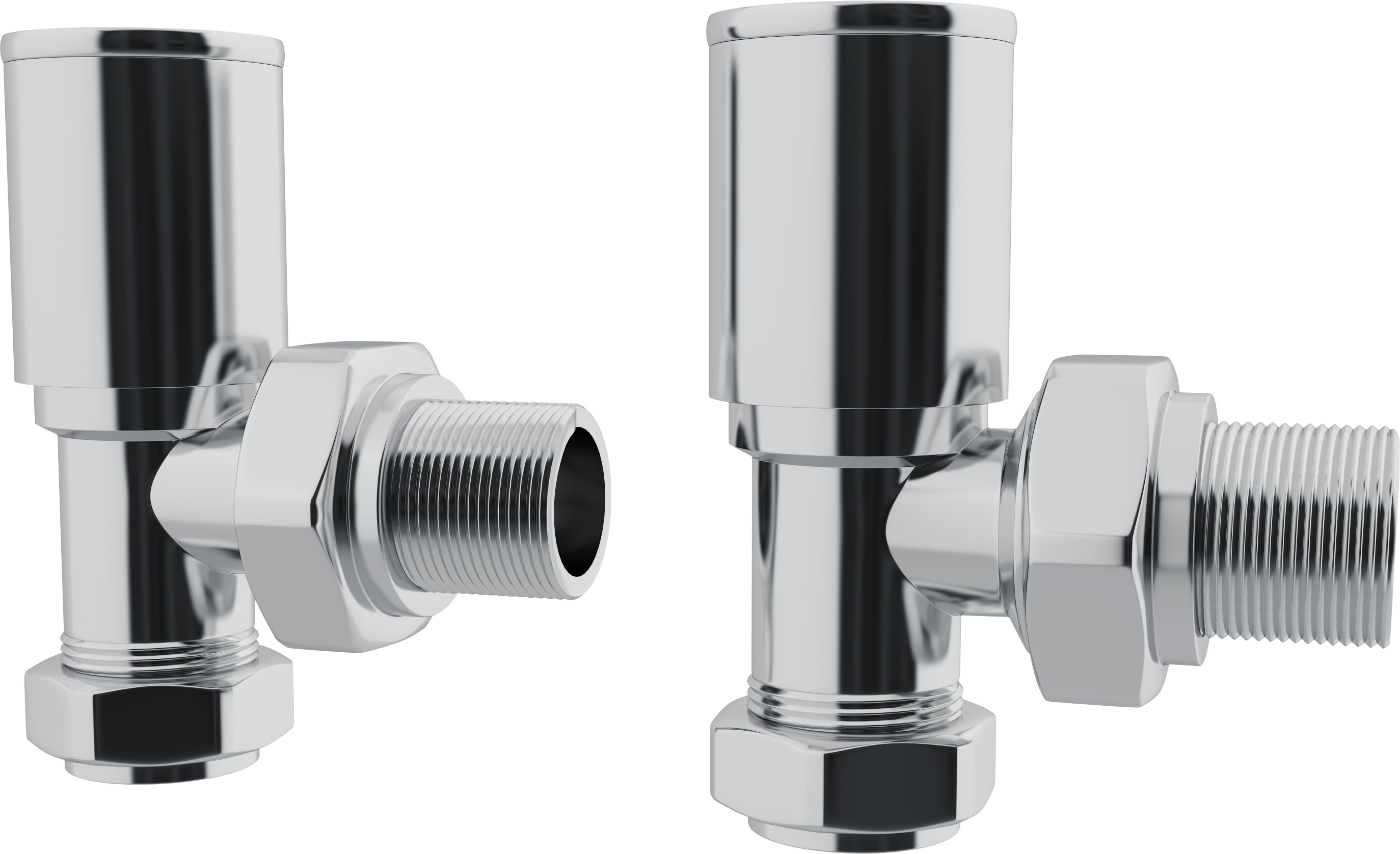 Manual Radiator Valves Brass Angled Corner Straight 1/2" x 15mm *Twin ...