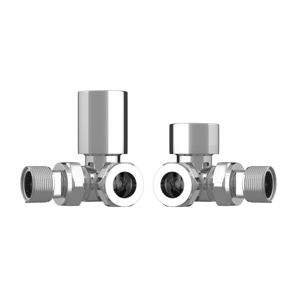 Manual Radiator Valves Brass Angled Corner Straight 1/2" x 15mm *Twin ...