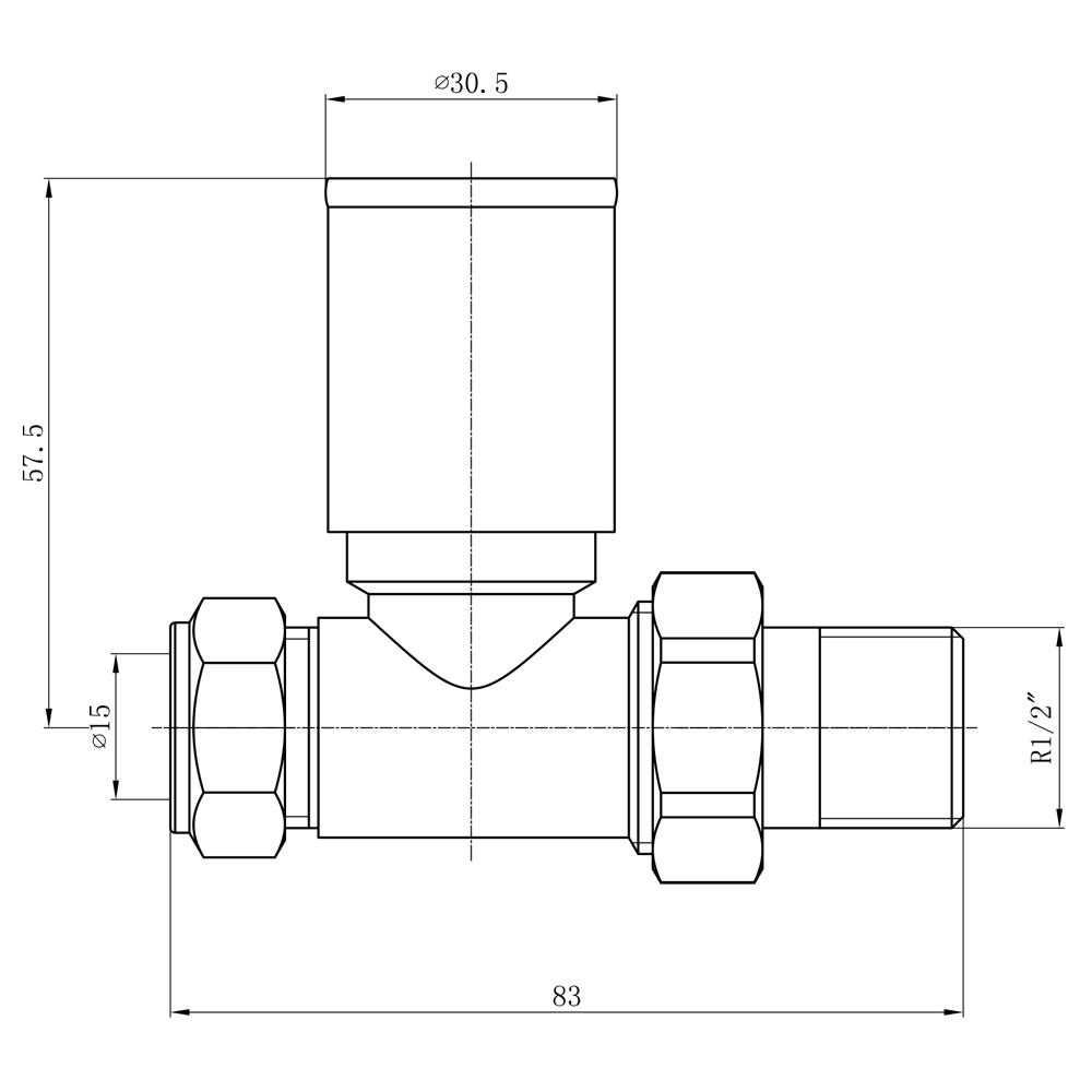 Manual Radiator Valves Brass Angled Corner Straight 1/2" x 15mm *Twin ...