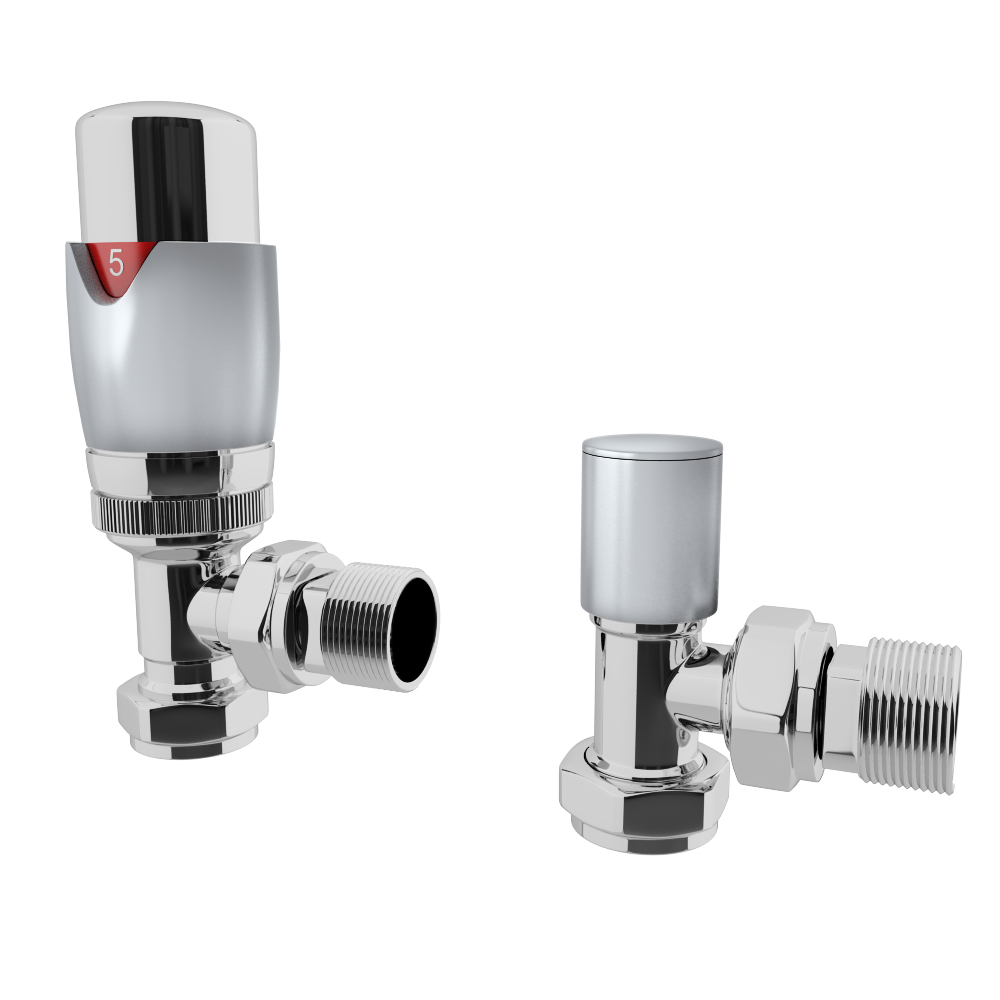 Thermostatic TRV Radiator Valves 1/2" x 15mm Angled/Corner/Straight ...