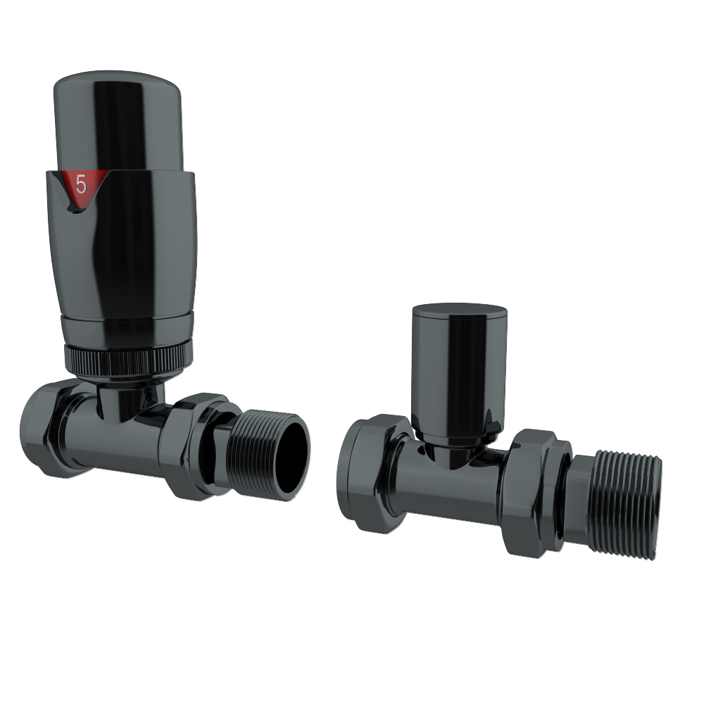 Thermostatic TRV Radiator Valves 1/2" x 15mm Angled/Corner/Straight ...