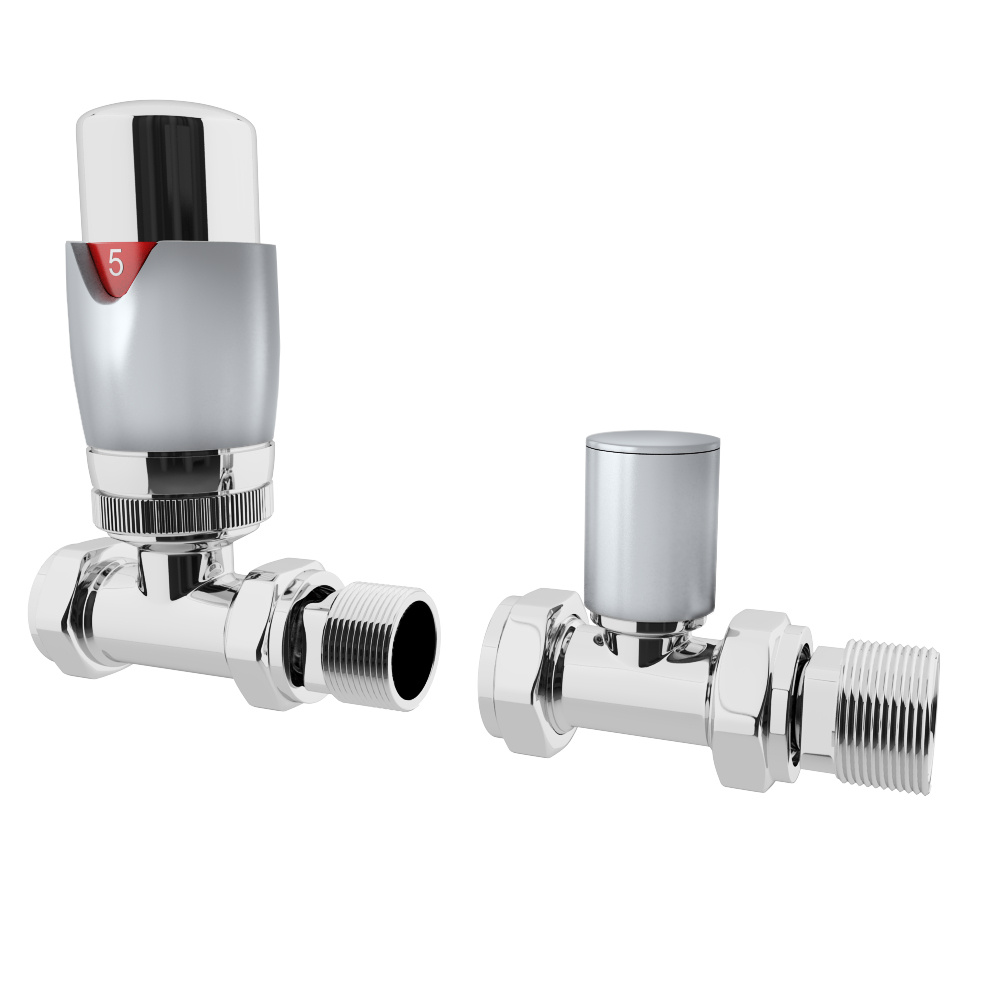 Thermostatic TRV Radiator Valves 1/2" x 15mm Angled/Corner/Straight ...