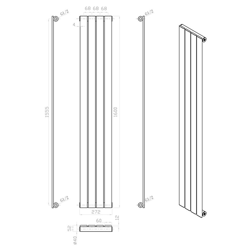 Radiator Flat Panel Vertical Tall Heater Horizontal Designer Central ...
