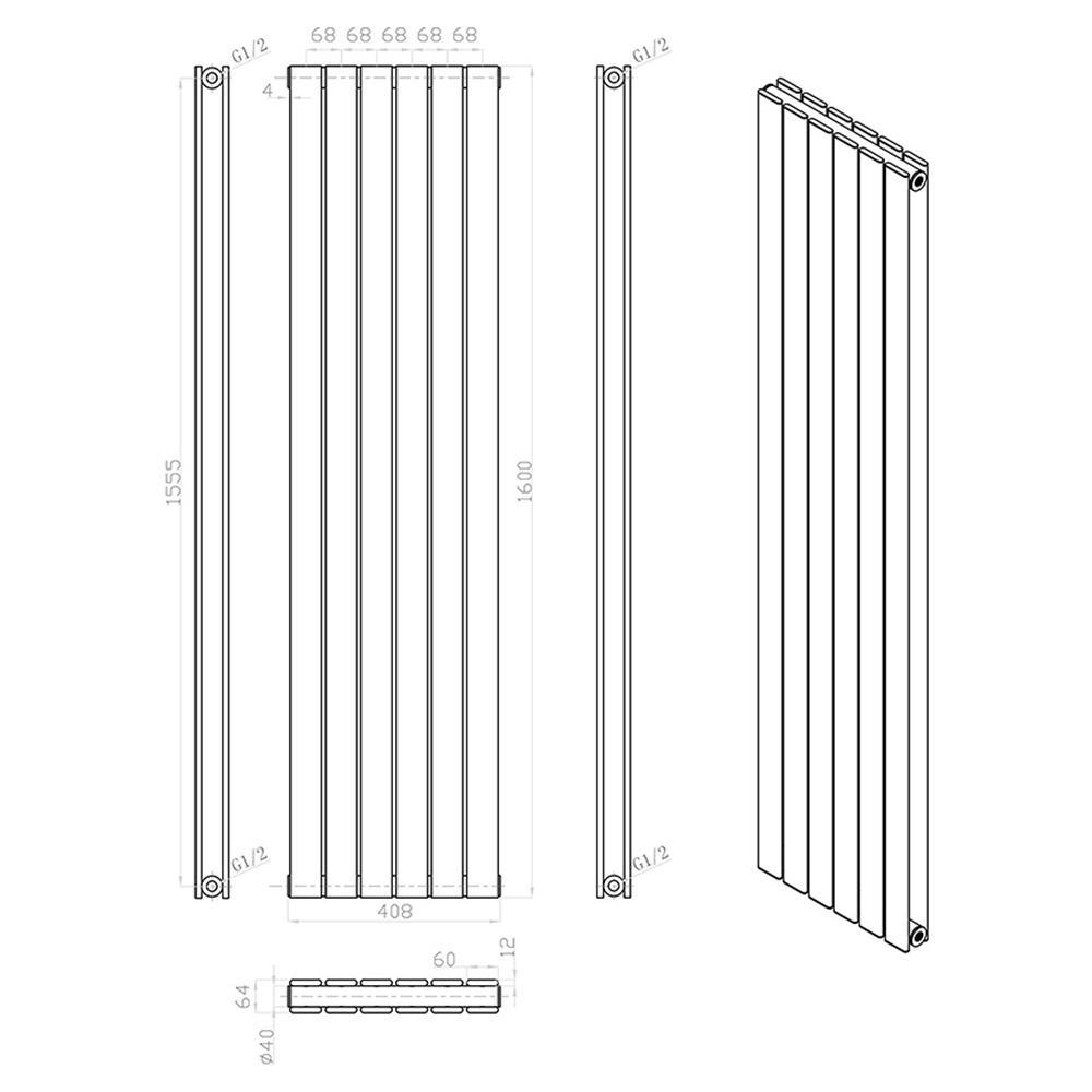 Radiator Flat Panel Vertical Tall Heater Horizontal Designer Central ...