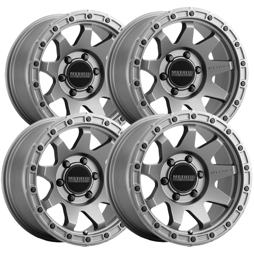 (Set of 4) Method MR317 18x9 6x5.5" +18mm Titanium Wheels Rims 18" Inch ...