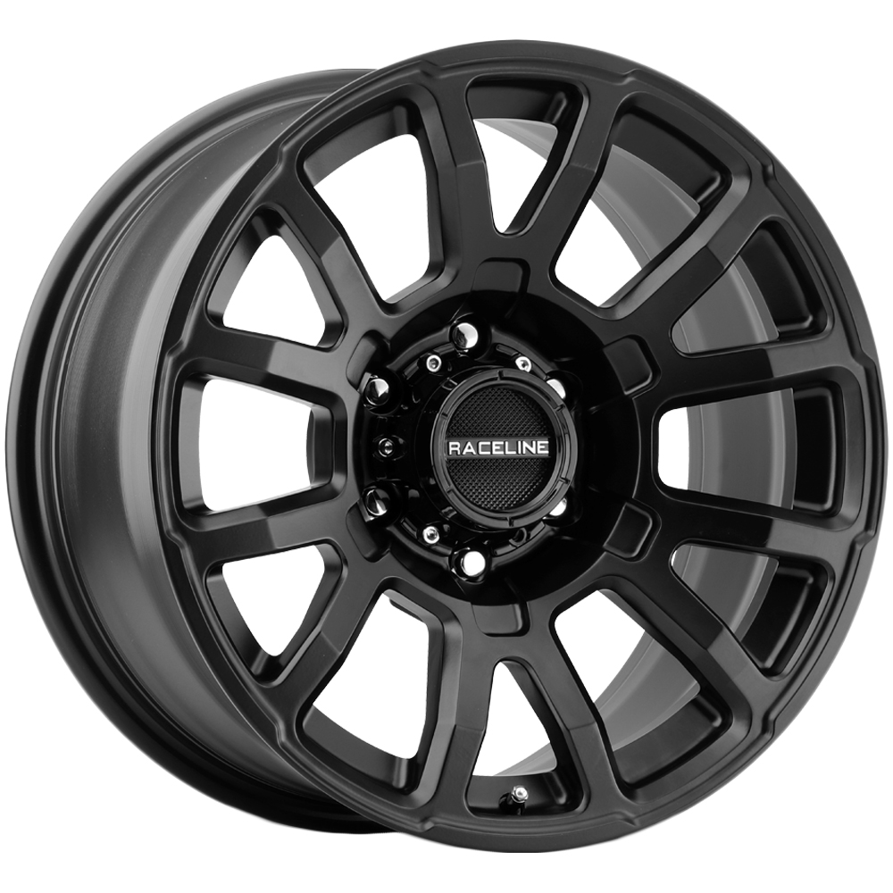 Raceline 950B Gauge 16x8 6x4.5" +0mm Satin Black Wheel Rim 16" Inch