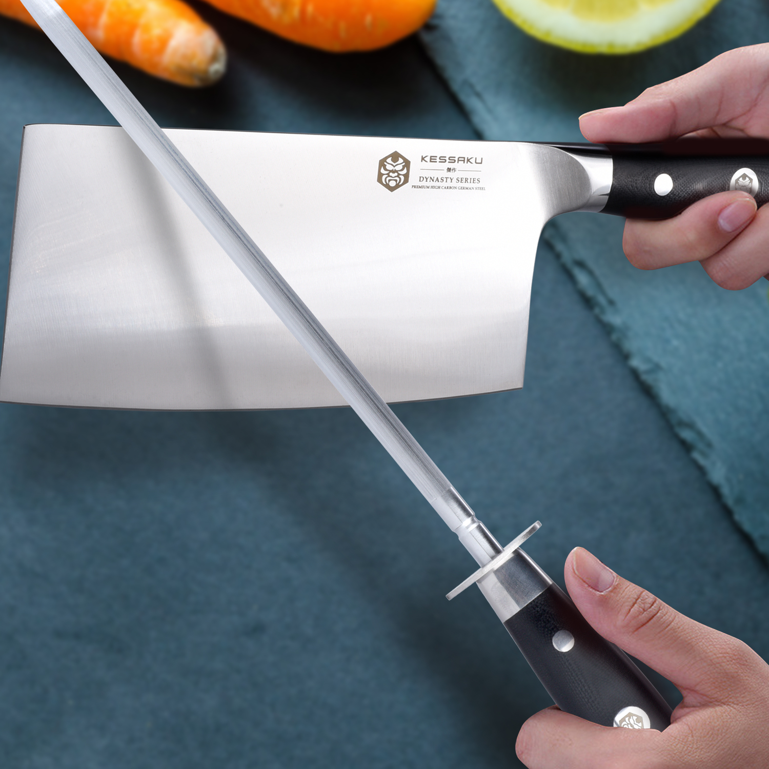 Kessaku 6" Boning Knife + 10" Sharpening Honing Rod -Dynasty Series ...