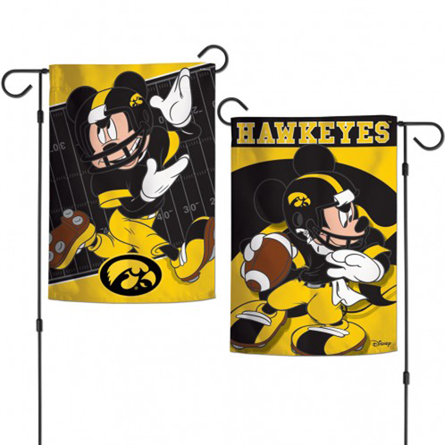 Wincraft 79181107 Iowa Hawkeyes NCAA Mickey Mouse Garden Flag