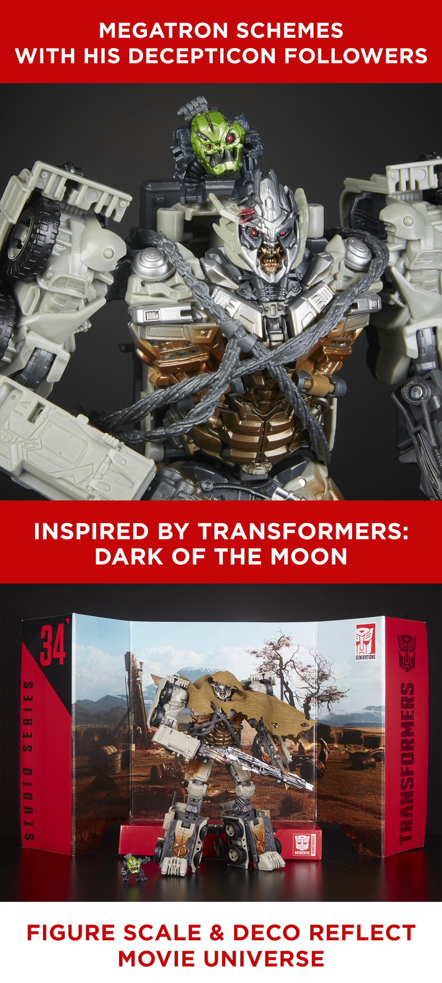 Transformers Studio Series 34 Leader Class Dark of the Moon Megatron ...