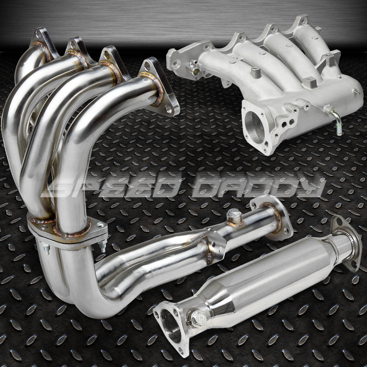 Sell FOR 92-93 INTEGRA EXHAUST HEADER+B18 CAST ALUMINUM INTAKE MANIFOLD ...