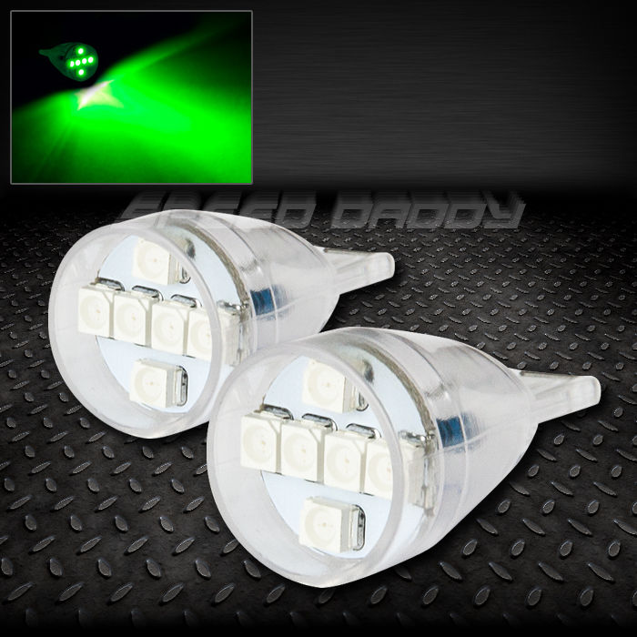 PAIR 6SMD 6 3528 SMD LED T15 921 939 918 GREEN INTERIOR DOME LIGHT BULB ...