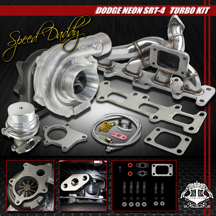 T04E 5-PC T3/T4 TURBO KIT TURBOCHARGER+MANIFOLD+WASTEGATE 03-05 DODGE ...