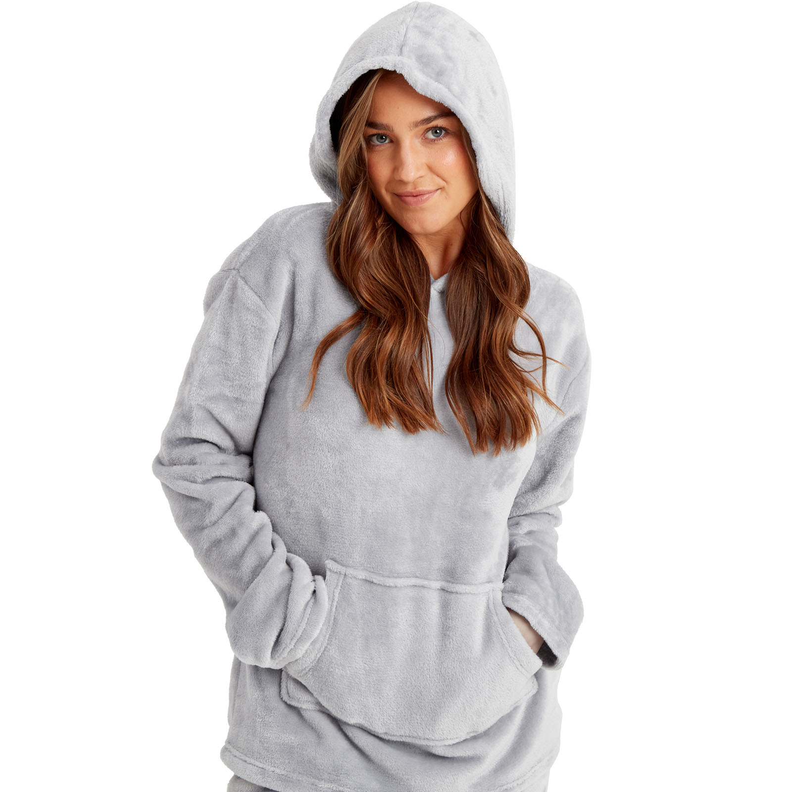 Snuggaroo Womens Soft Fleece Hooded PJs Pyjama Bottoms Top Loungewear ...