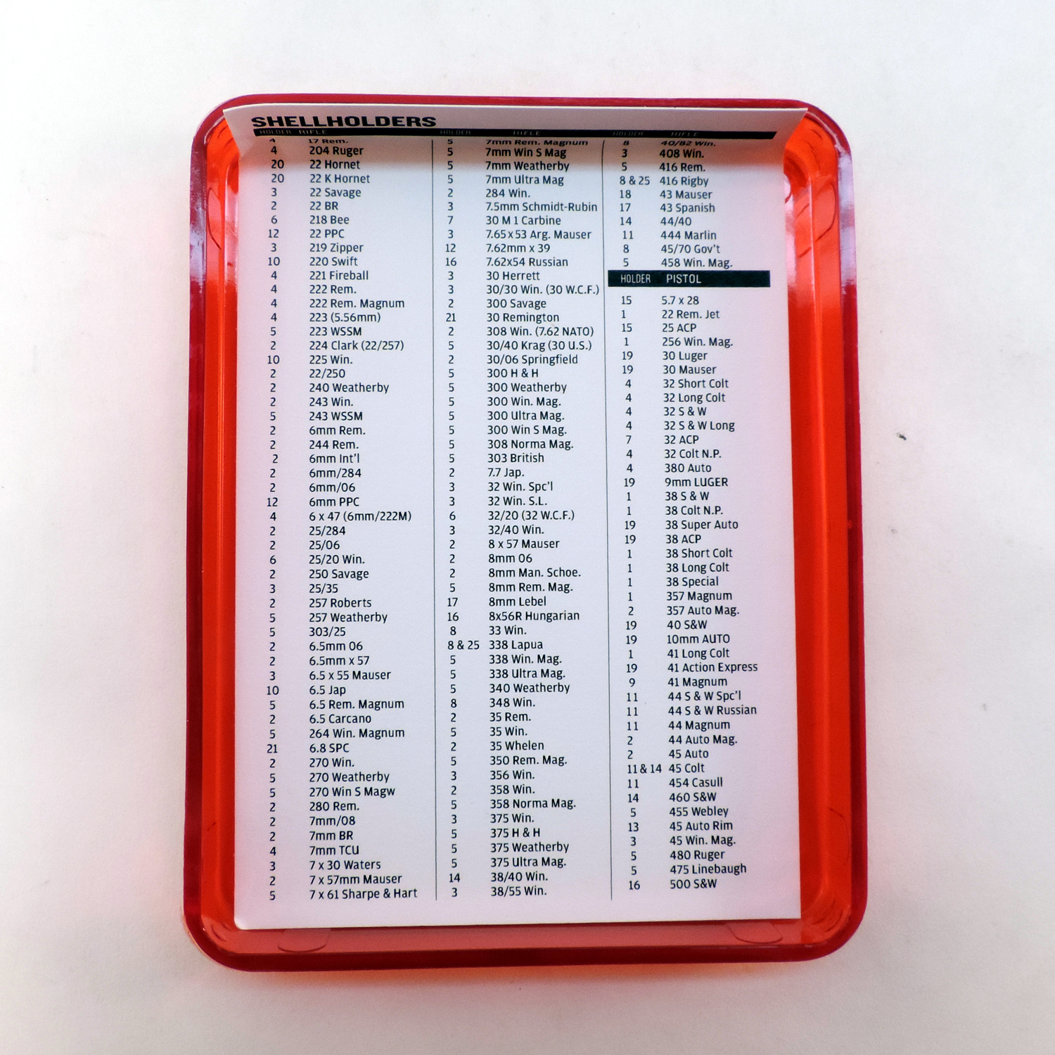 Lee Precision Reloading Shell Holder Box 90196