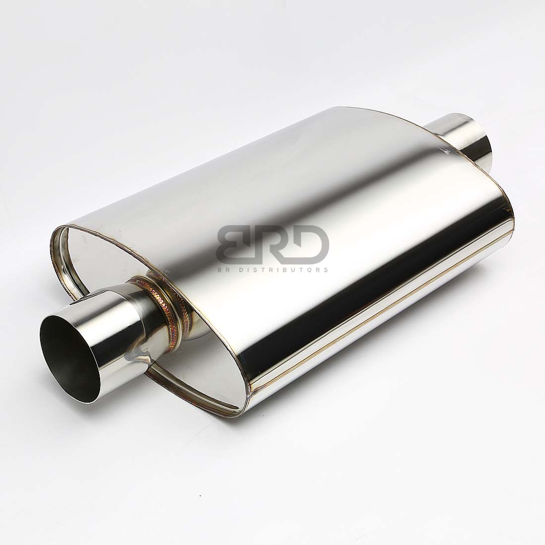 STAINLESS STEEL HIGH-FLOW PERFORMANCE EXHAUST MUFFLER 3" CENTER INLET ...